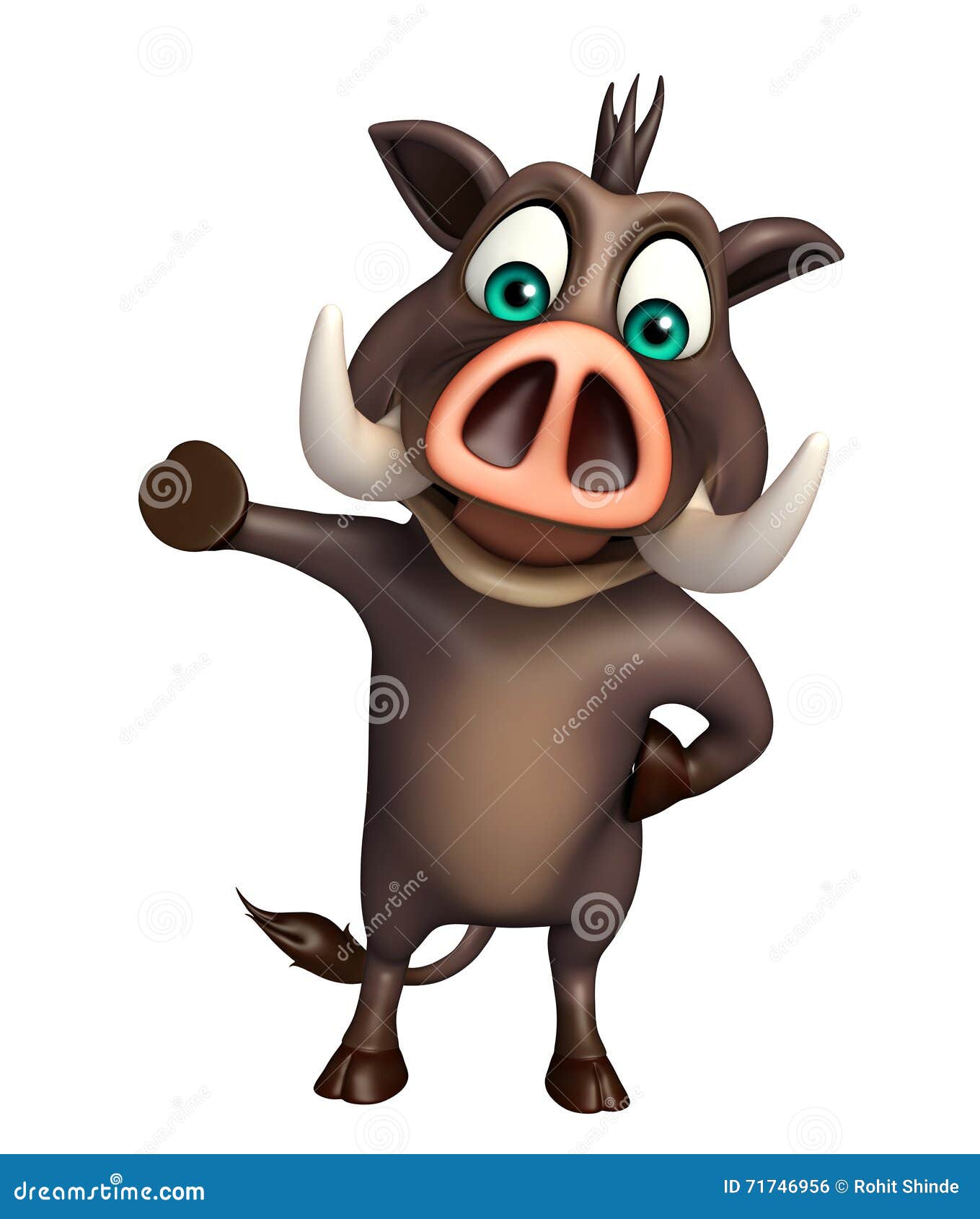 Cute Boar Funny Cartoon Character Stock Illustration - Illustration of ...