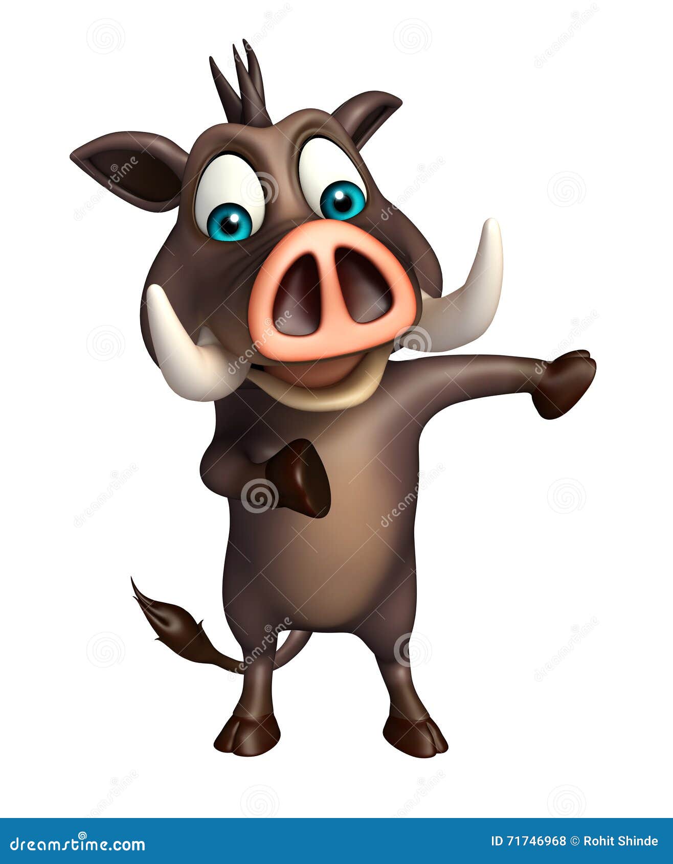 Cute Boar Funny Cartoon Character Stock Illustration - Illustration of ...