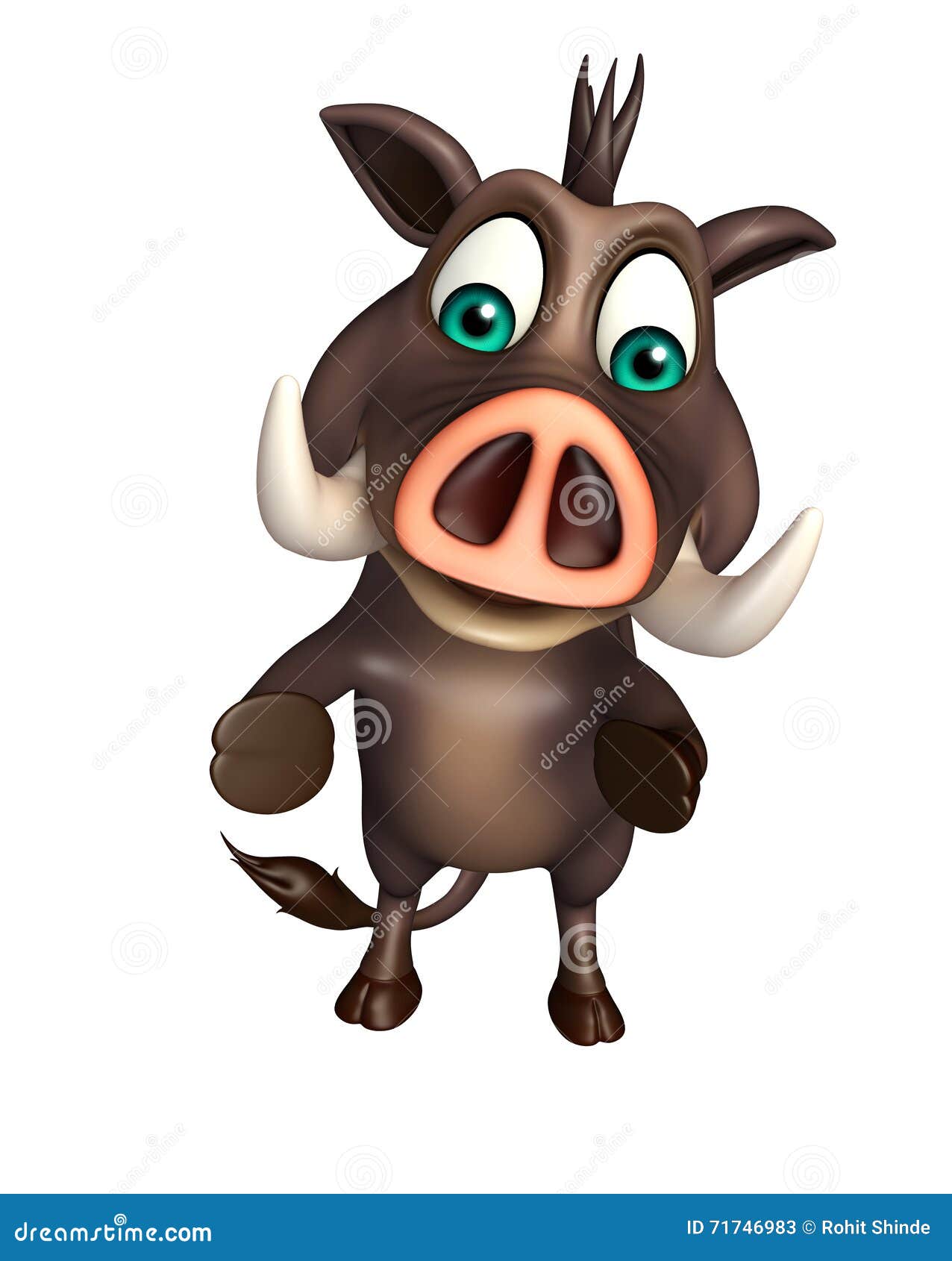 Cute Boar Funny Cartoon Character Stock Illustration - Illustration of ...