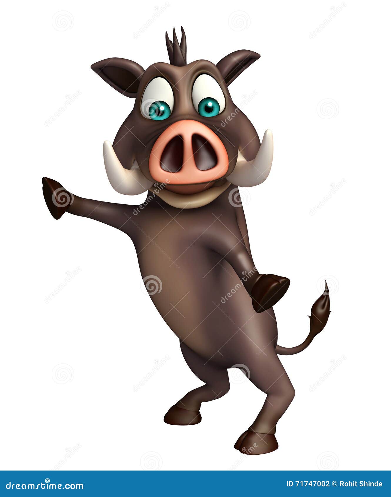 Cute Boar Funny Cartoon Character Stock Illustration - Illustration of ...