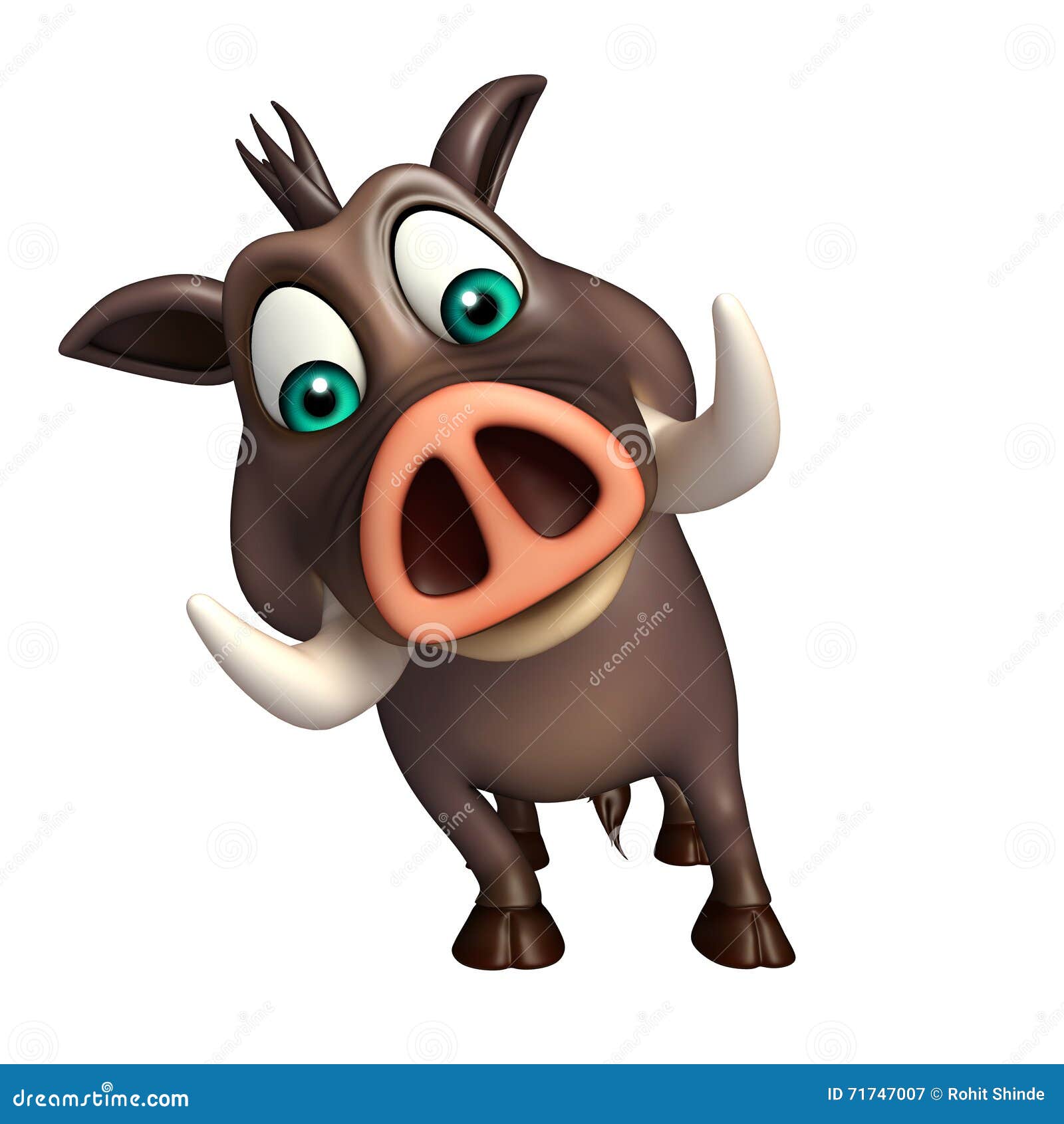 Cute Boar Funny Cartoon Character Stock Illustration - Illustration of ...
