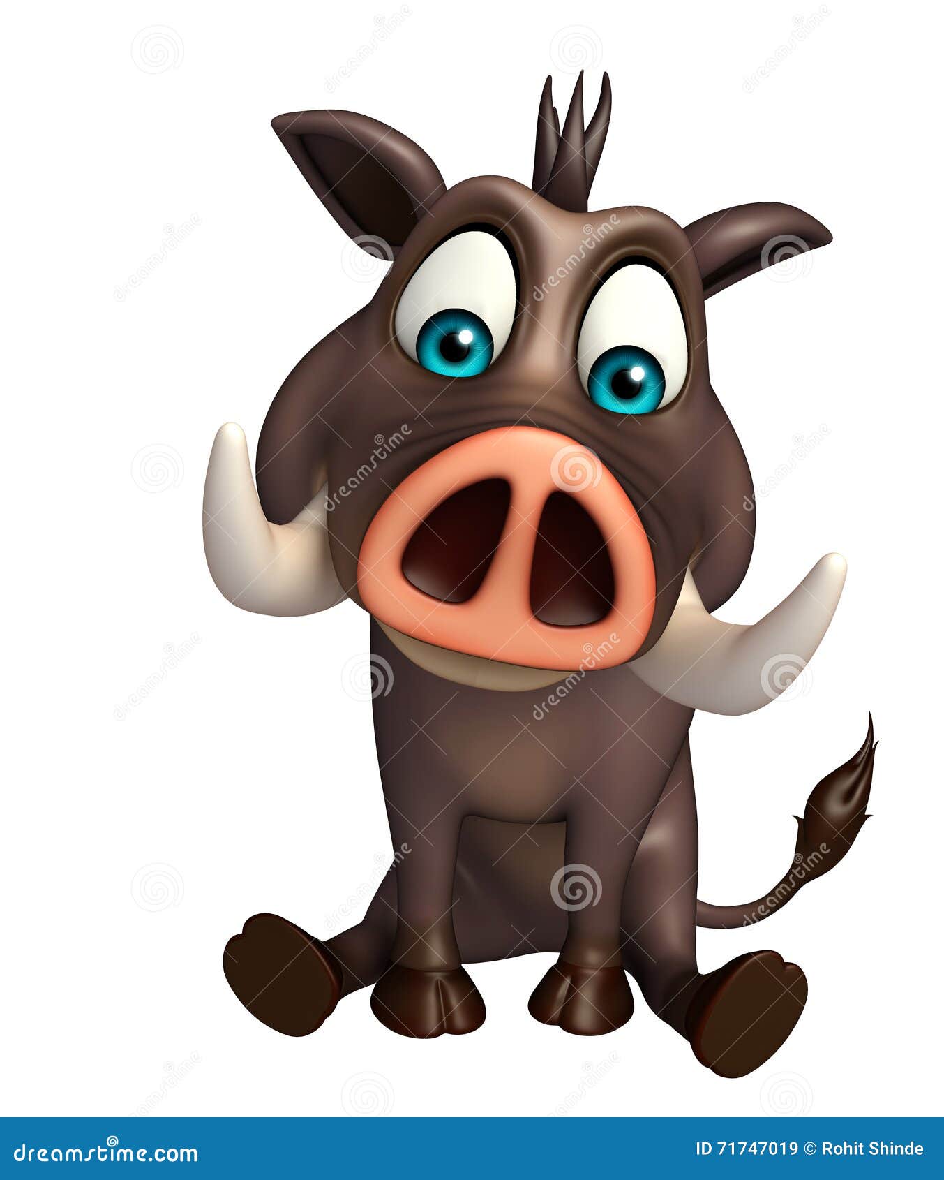 Cute Boar Funny Cartoon Character Stock Illustration - Illustration of ...