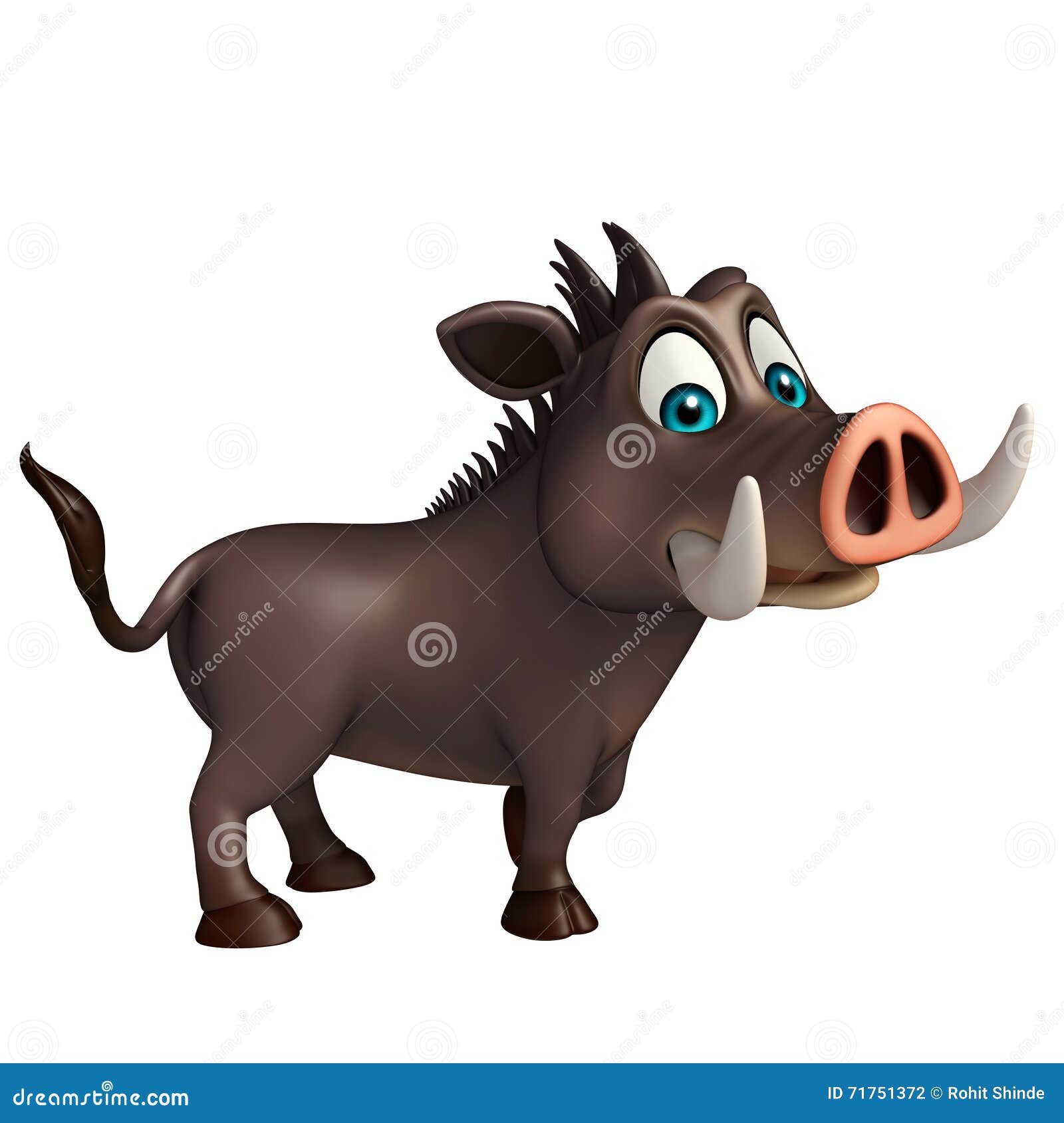 Cute Boar Funny Cartoon Character Stock Illustration - Illustration of ...