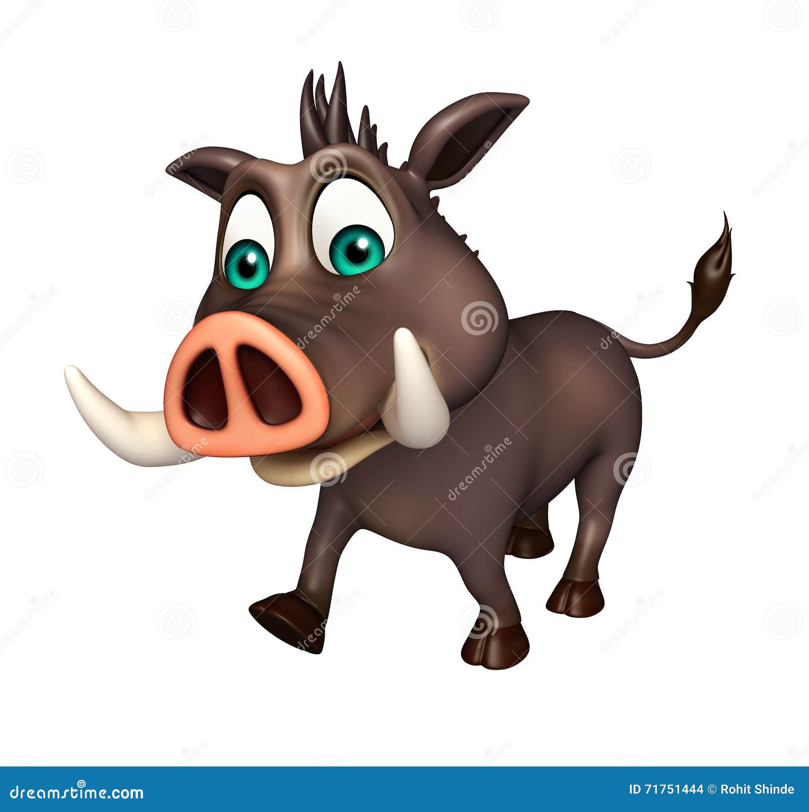 Cute Boar Funny Cartoon Character Stock Illustration - Illustration of ...