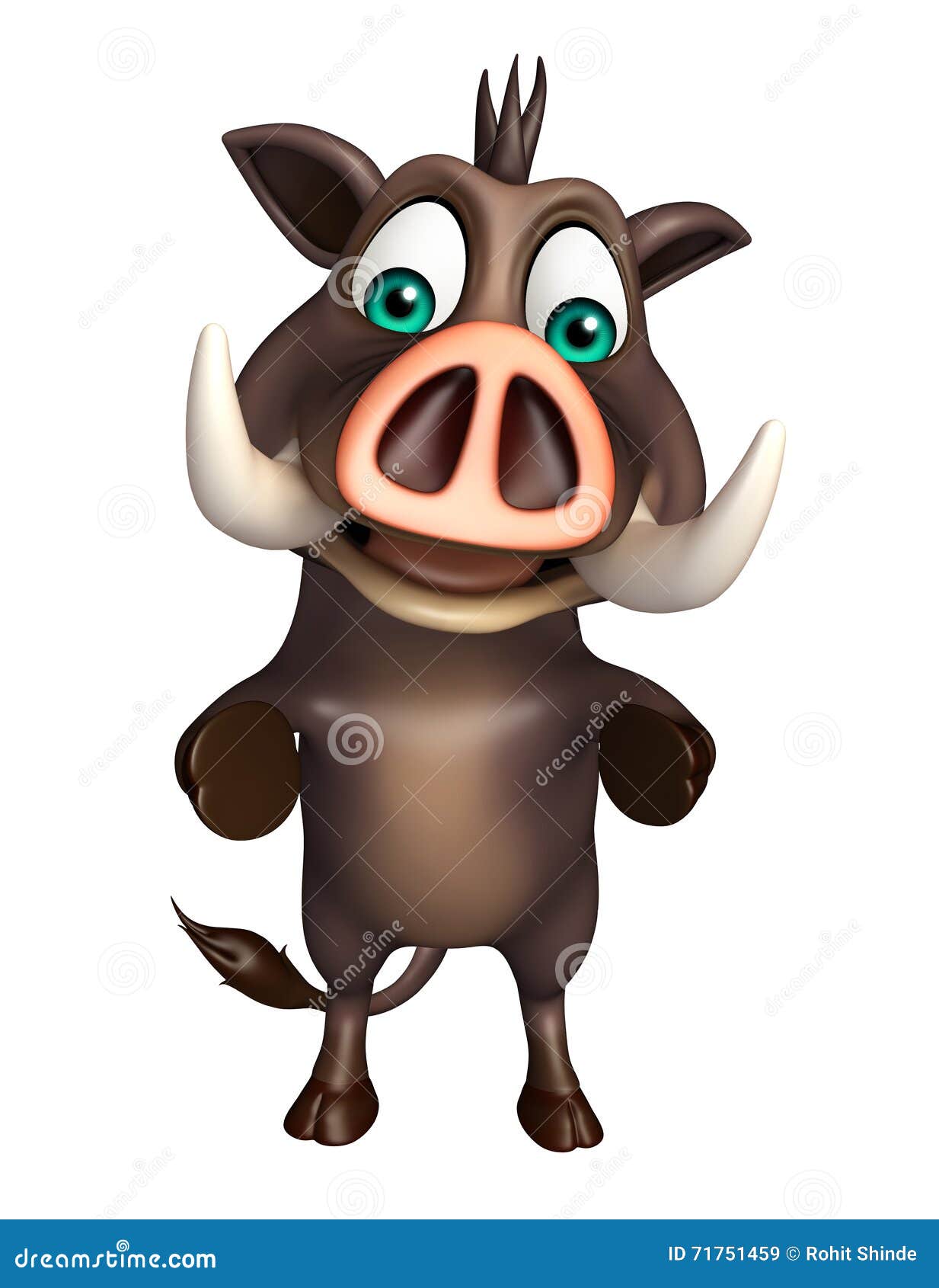 Cute Boar Funny Cartoon Character Stock Illustration - Illustration of ...