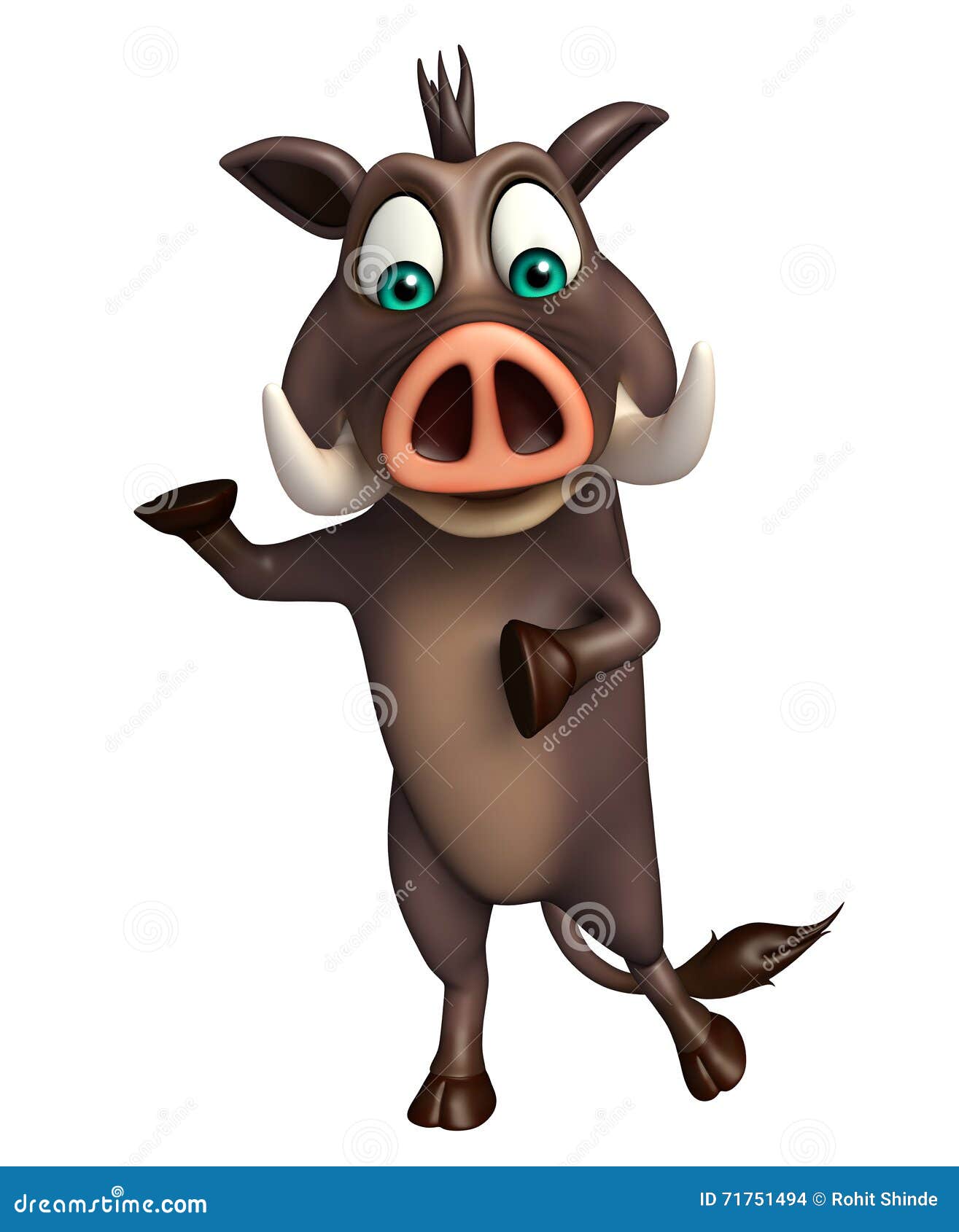 Cute Boar Funny Cartoon Character Stock Illustration - Illustration of ...