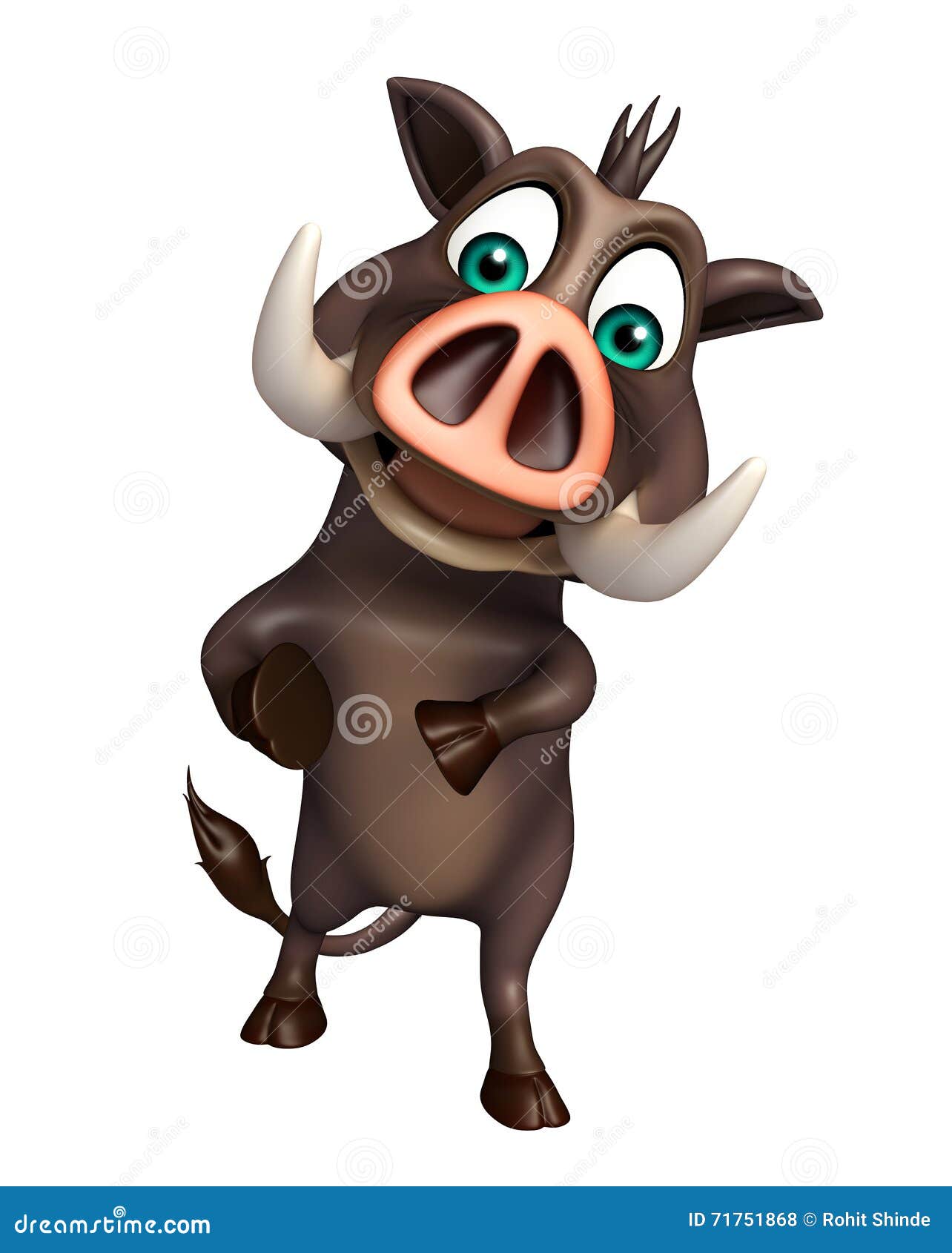 Cute Boar Funny Cartoon Character Stock Illustration - Illustration of ...