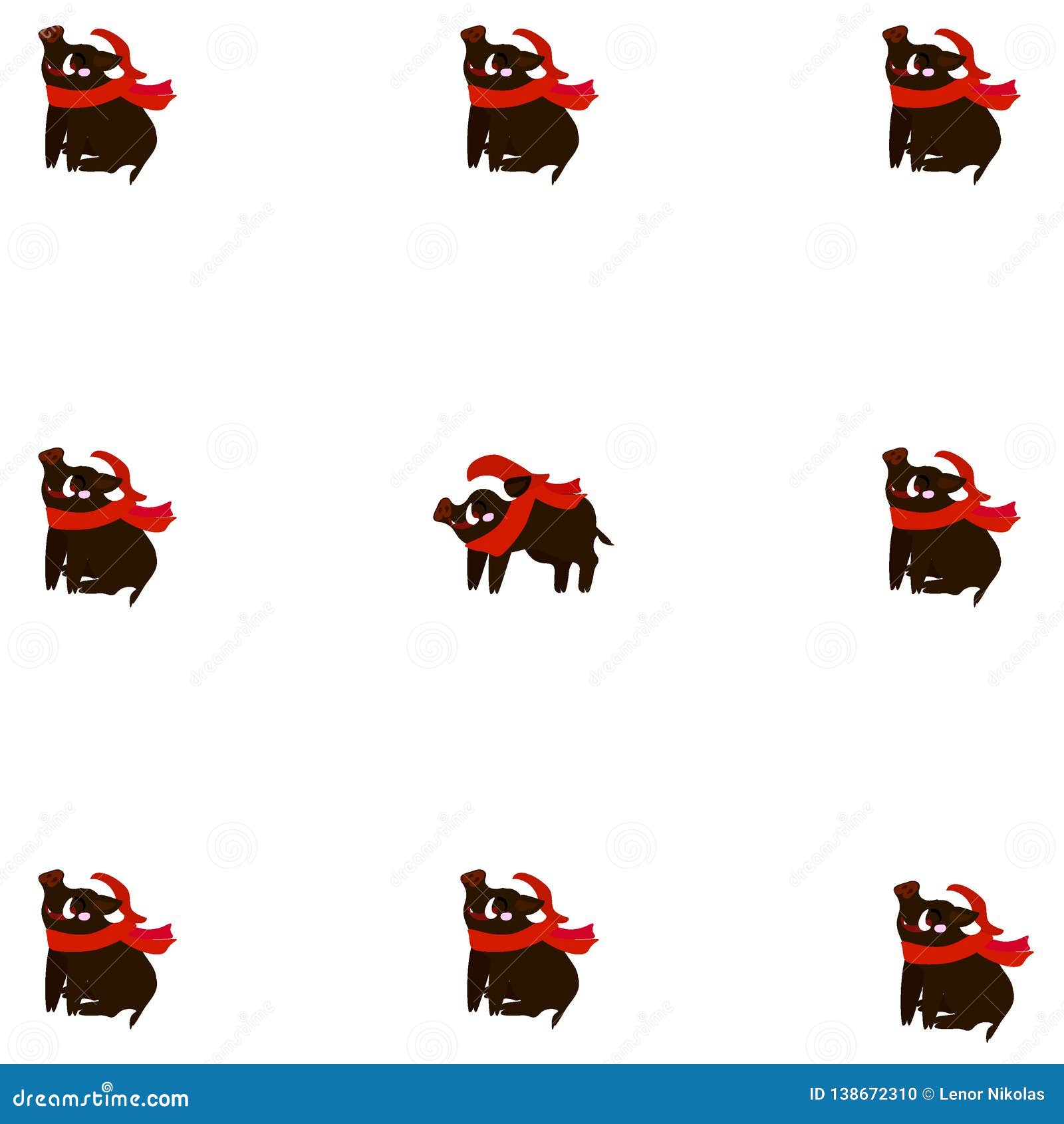 Boar Pattern Seamless. Cute Hog And Offspring Background. Wild Pig ...
