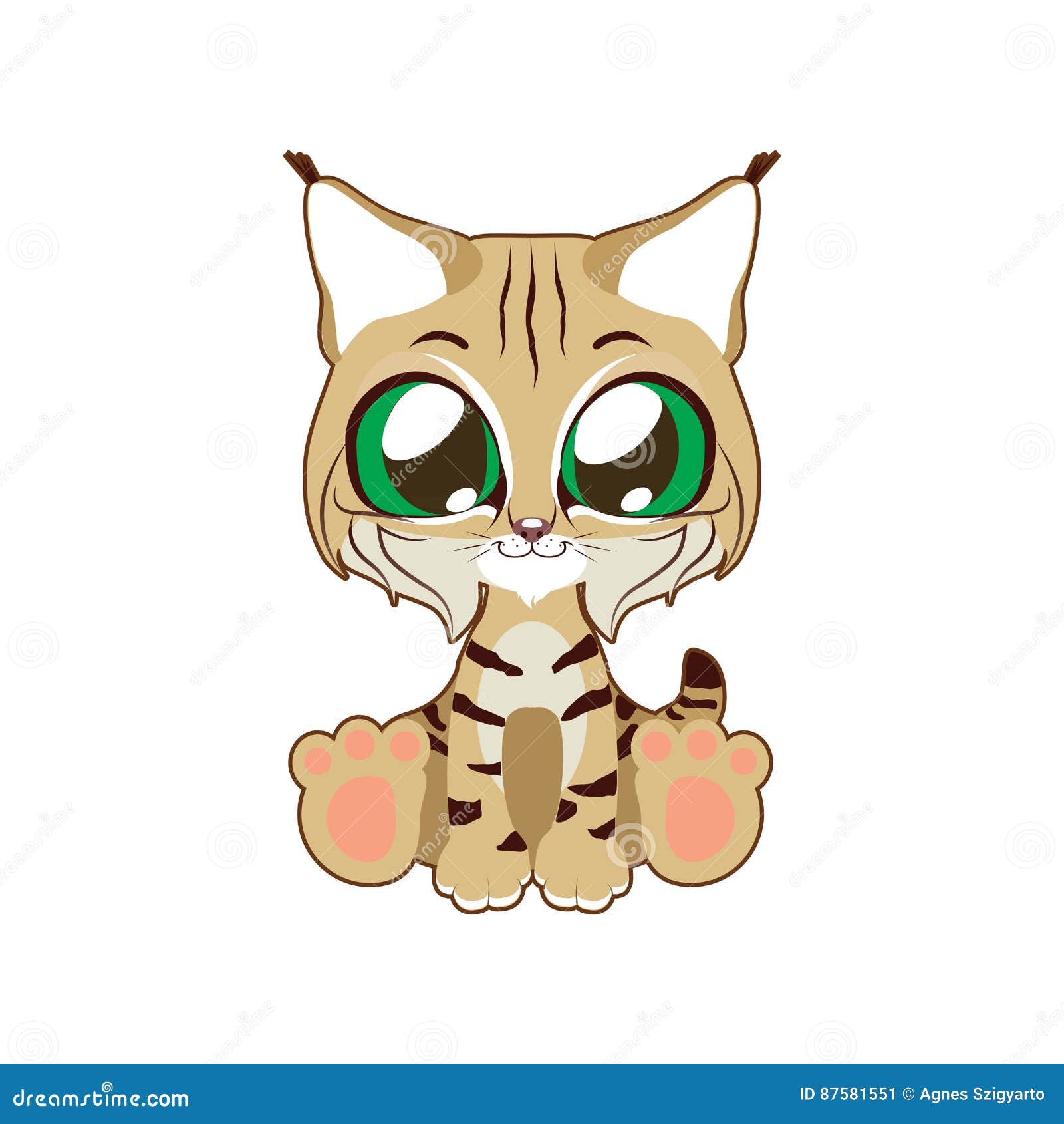 Cute Bobcat Illustration Art Stock Illustration - Illustration of cute ...