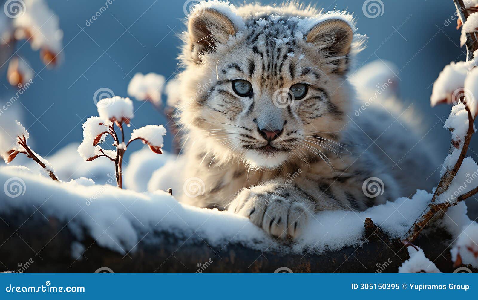 Cute Bobcat Looking at Camera, Surrounded by Snowy Wilderness Generated ...