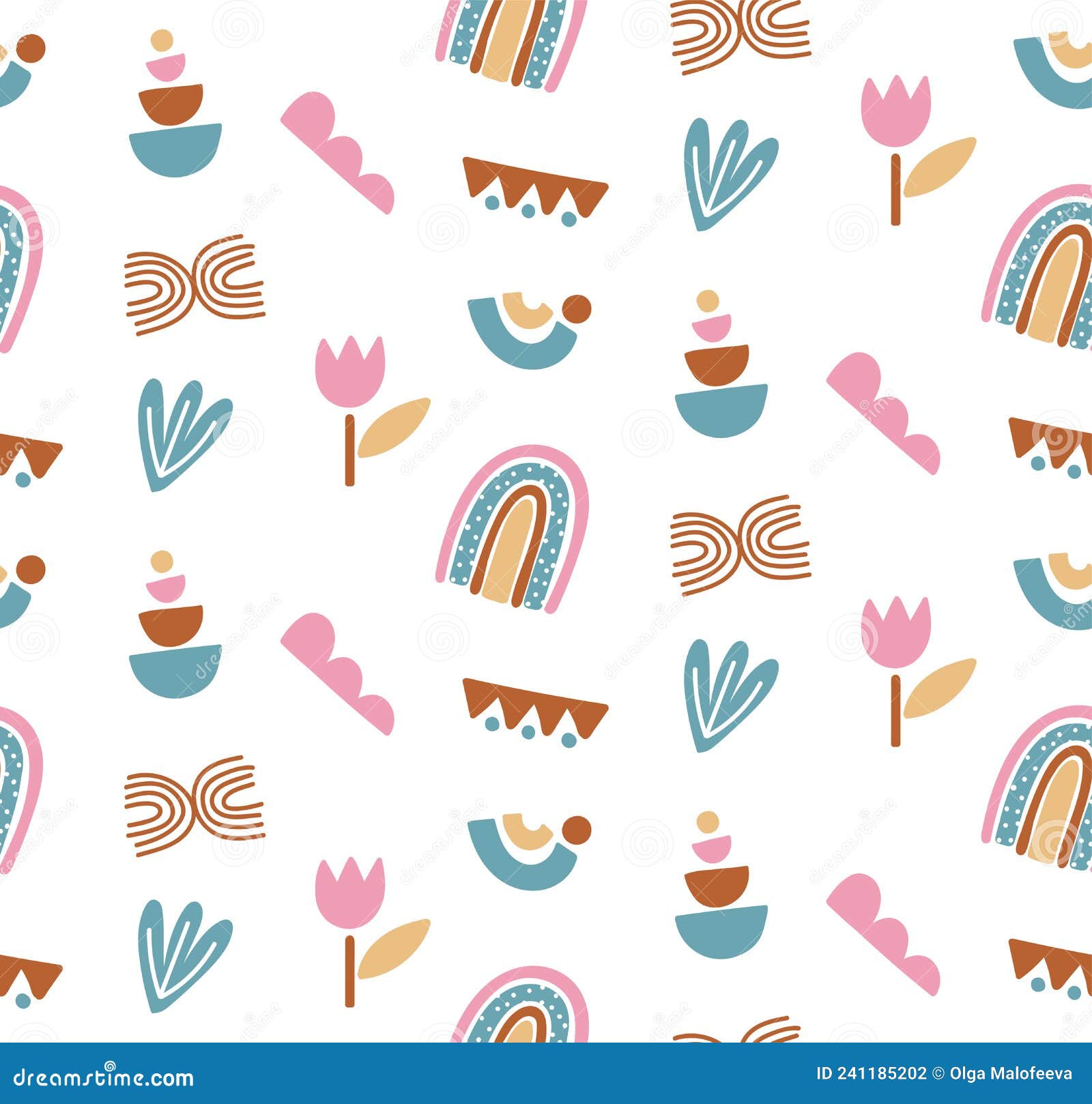 Cute Boho Abstract Trendy Seamless Vector Pattern Stock Vector ...