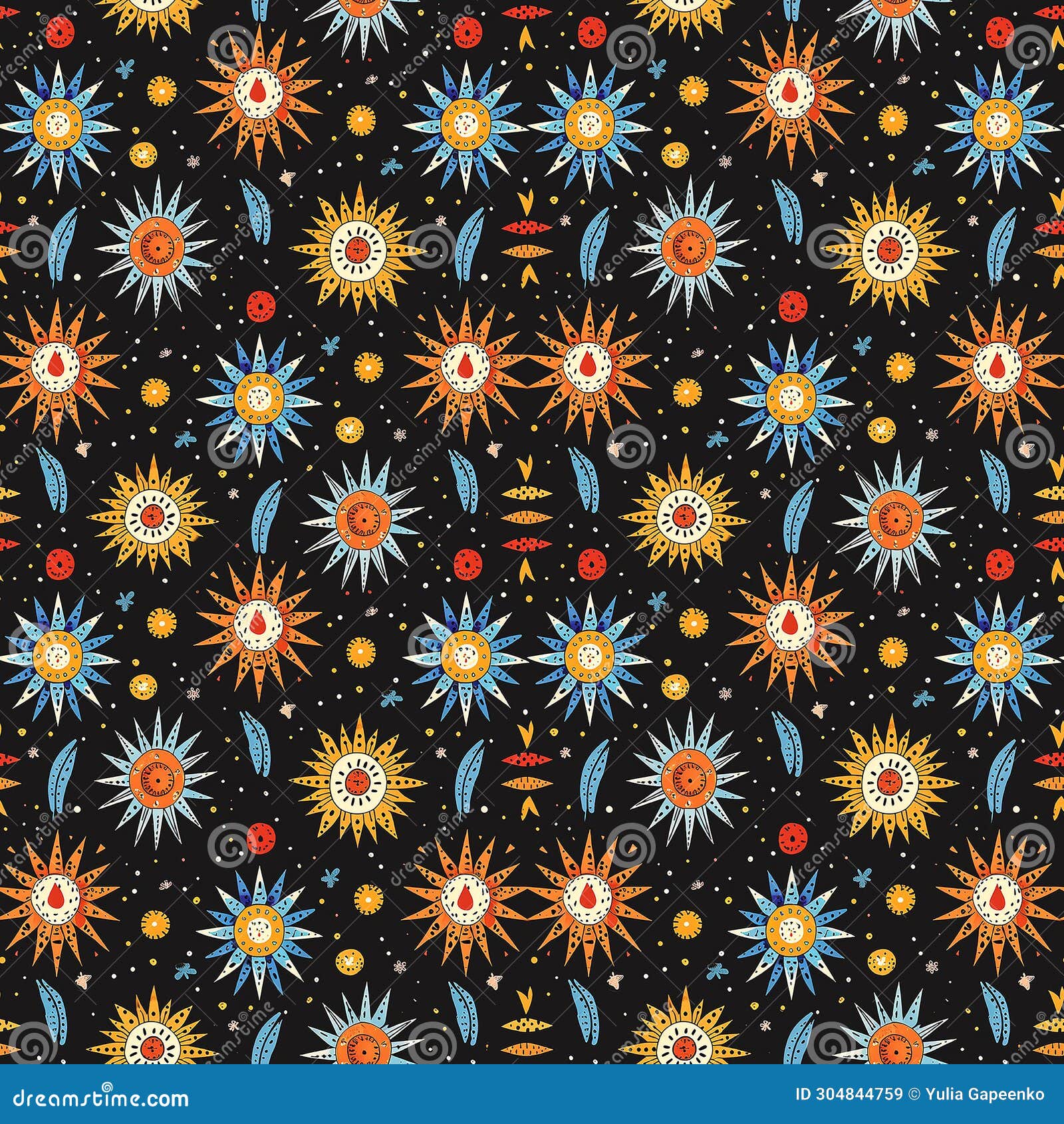 Cute Boho Style Seamless Pattern. Tile Stock Image - Image of seamless ...