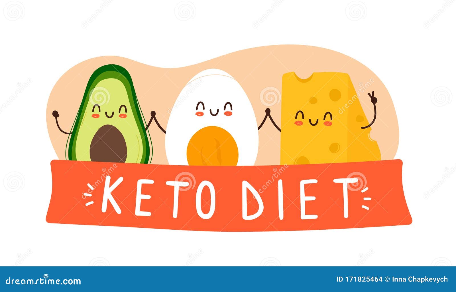 Cute Boiled Egg, Avocado and Cheese Holding Hands Stock Vector ... Cute Boiled Egg, Avocado and Cheese Holding Hands Stock Vector ...