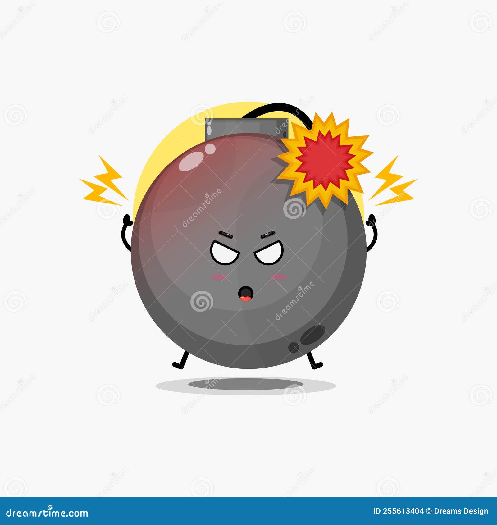 Cute Bomb Character is Angry Stock Vector - Illustration of molecule ...