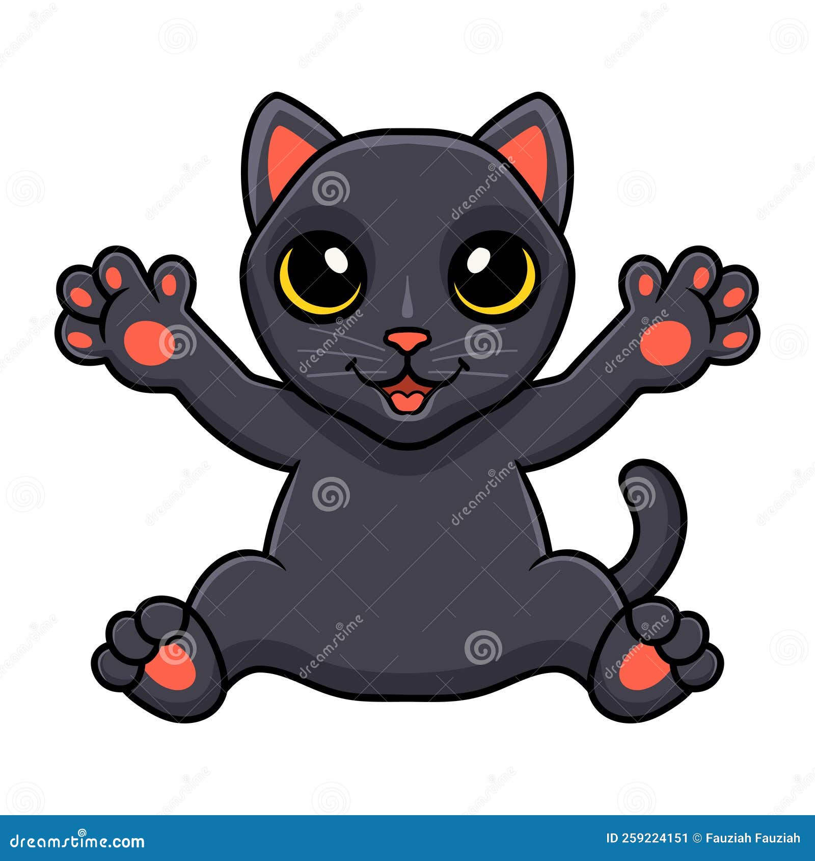 Cute Bombay Cat Cartoon Posing Stock Vector - Illustration of black ...