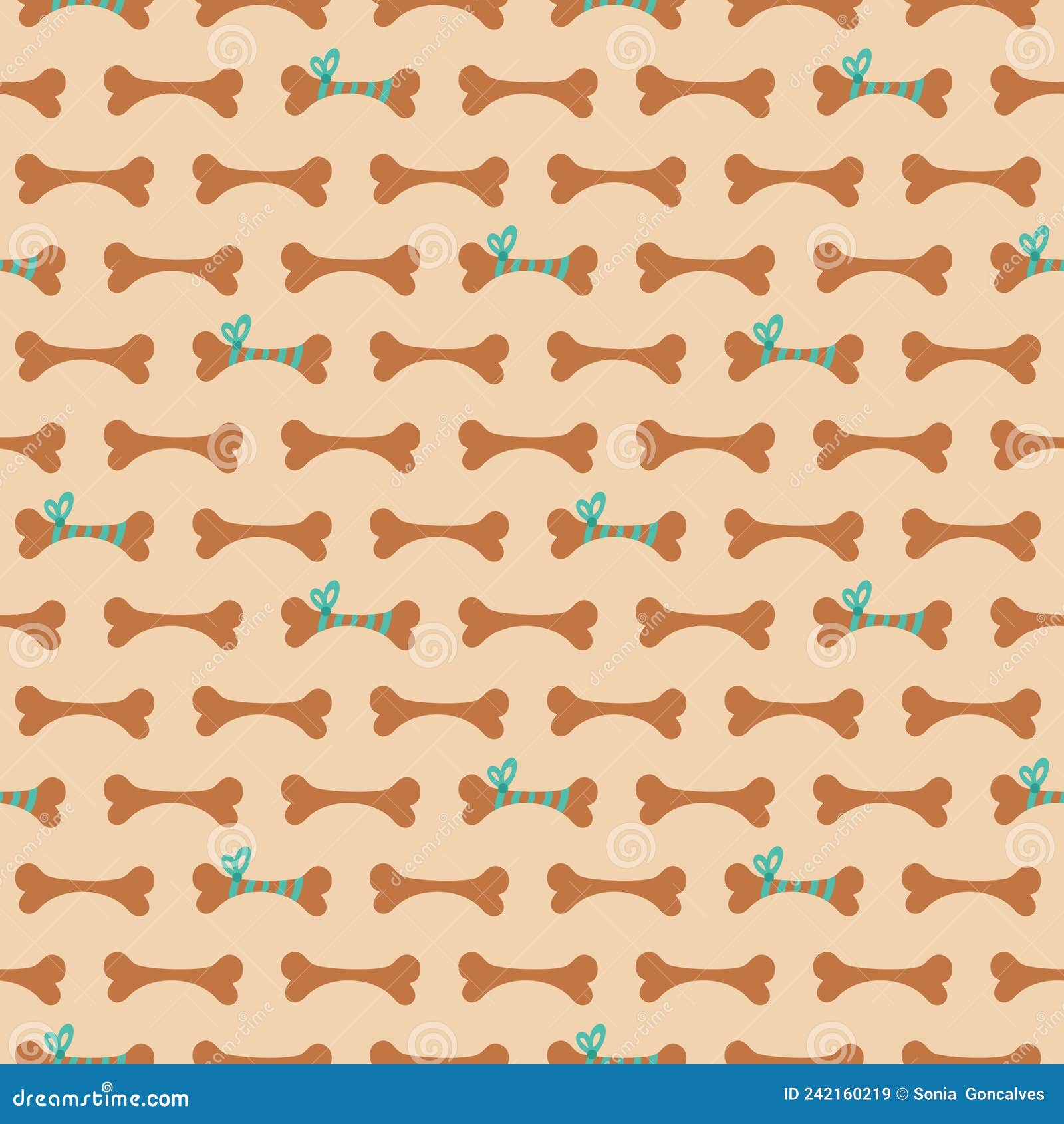 Cute Bone Icon Collection Seamless Pattern Background Stock Vector ...