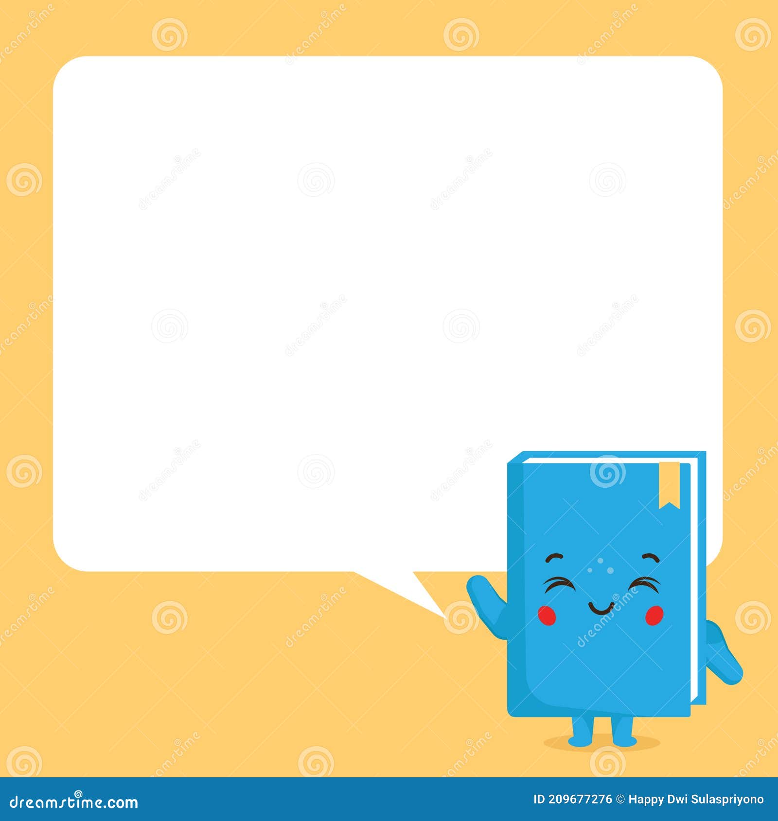 Cute Book with Speech Bubbles Stock Vector - Illustration of happy ...