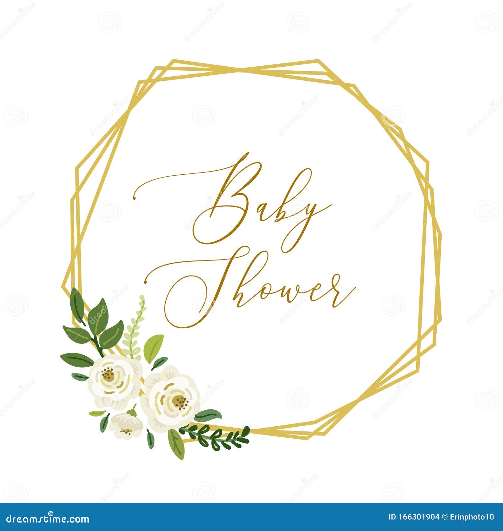 Cute Botanical Theme Geometric Frame Background with Bouquets of Hand ...