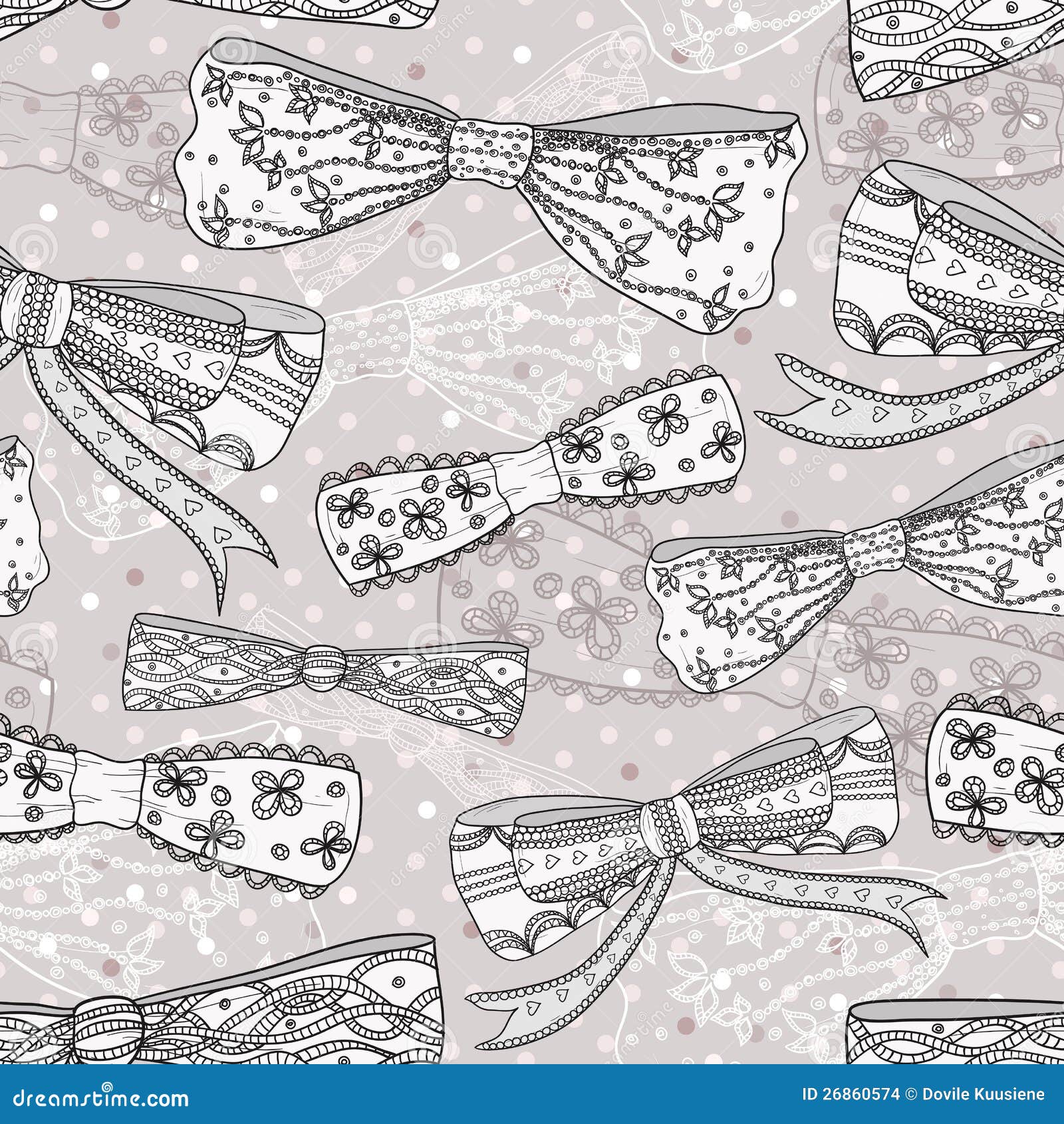 Cute bow seamless pattern stock vector. Illustration of decoration ...