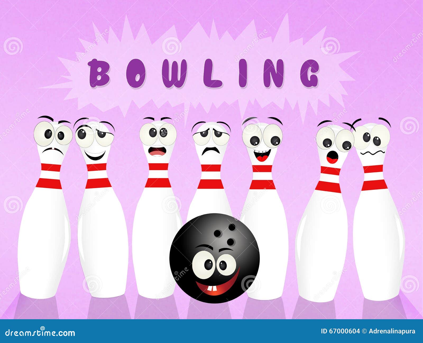 Cute Bowling Pin In Cartoon Doodle Style With Outline. Doodle Vector ...