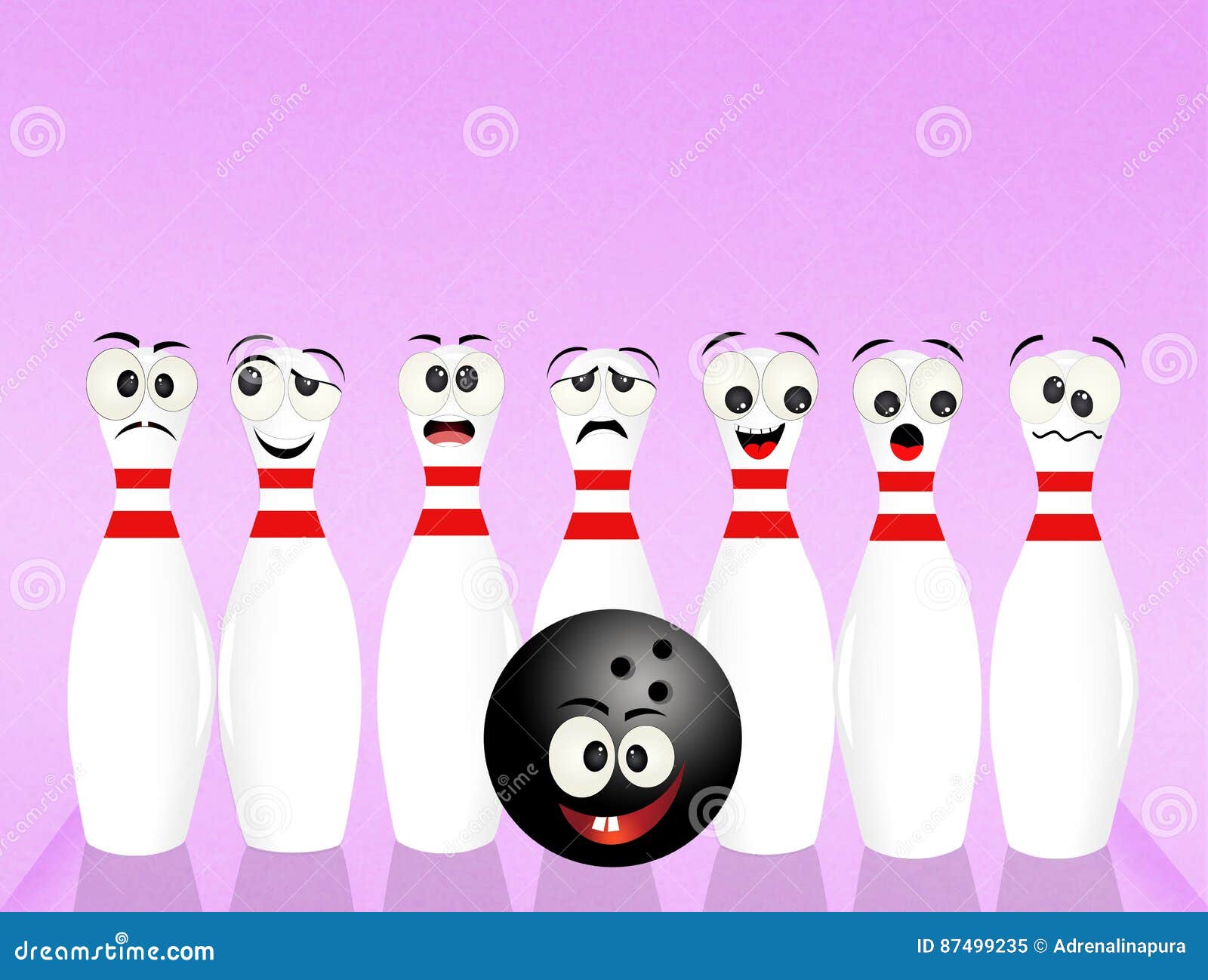 Cute bowling pins stock illustration. Illustration of cute - 87499235