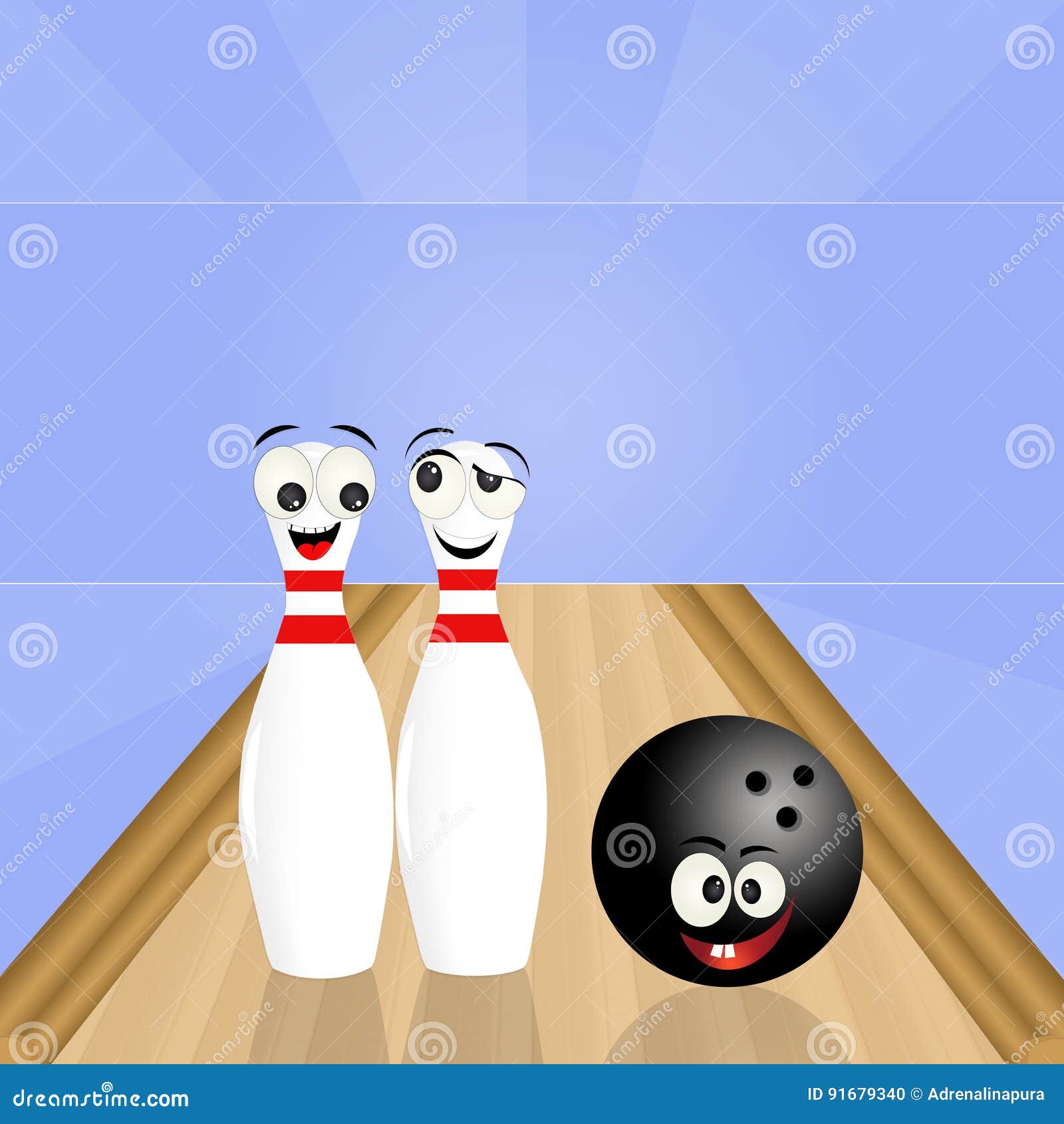 Cute bowling pins stock illustration. Illustration of funny - 91679340