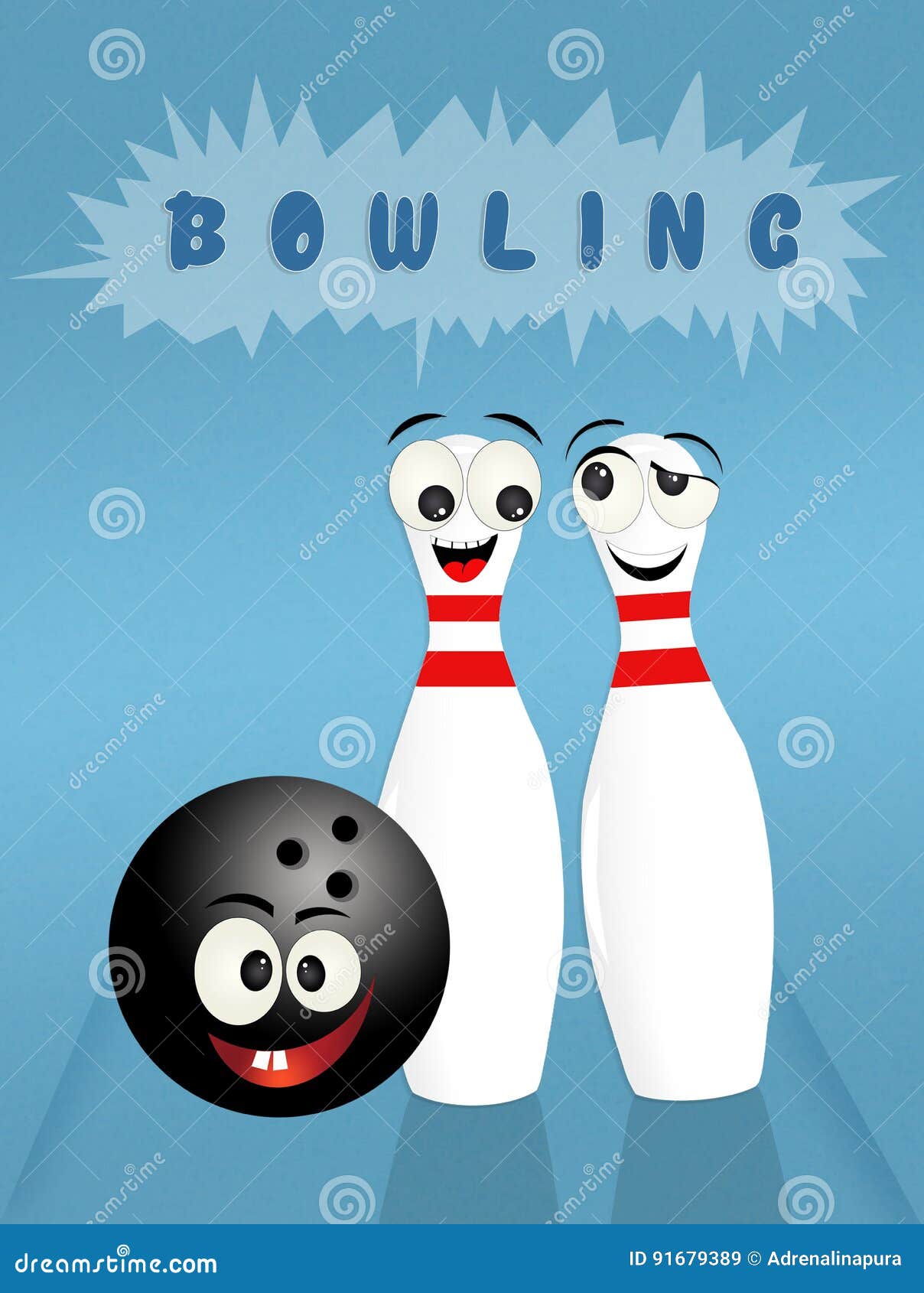 Cute bowling pins stock illustration. Illustration of pins - 91679389