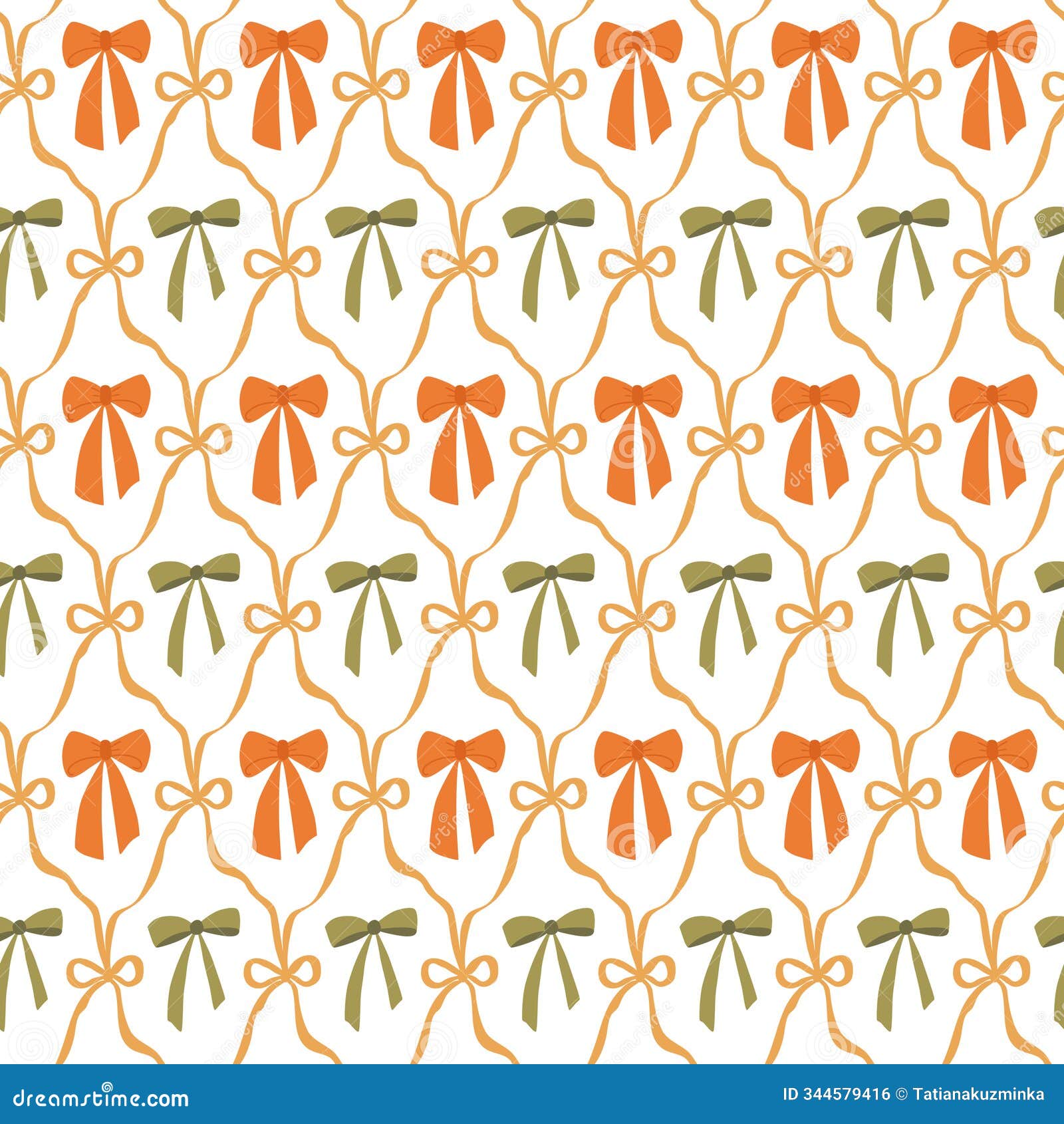 Cute Bows and Ribbons Seamless Pattern. Vector Coquette Repeat Background with Bow Knots Stock ...