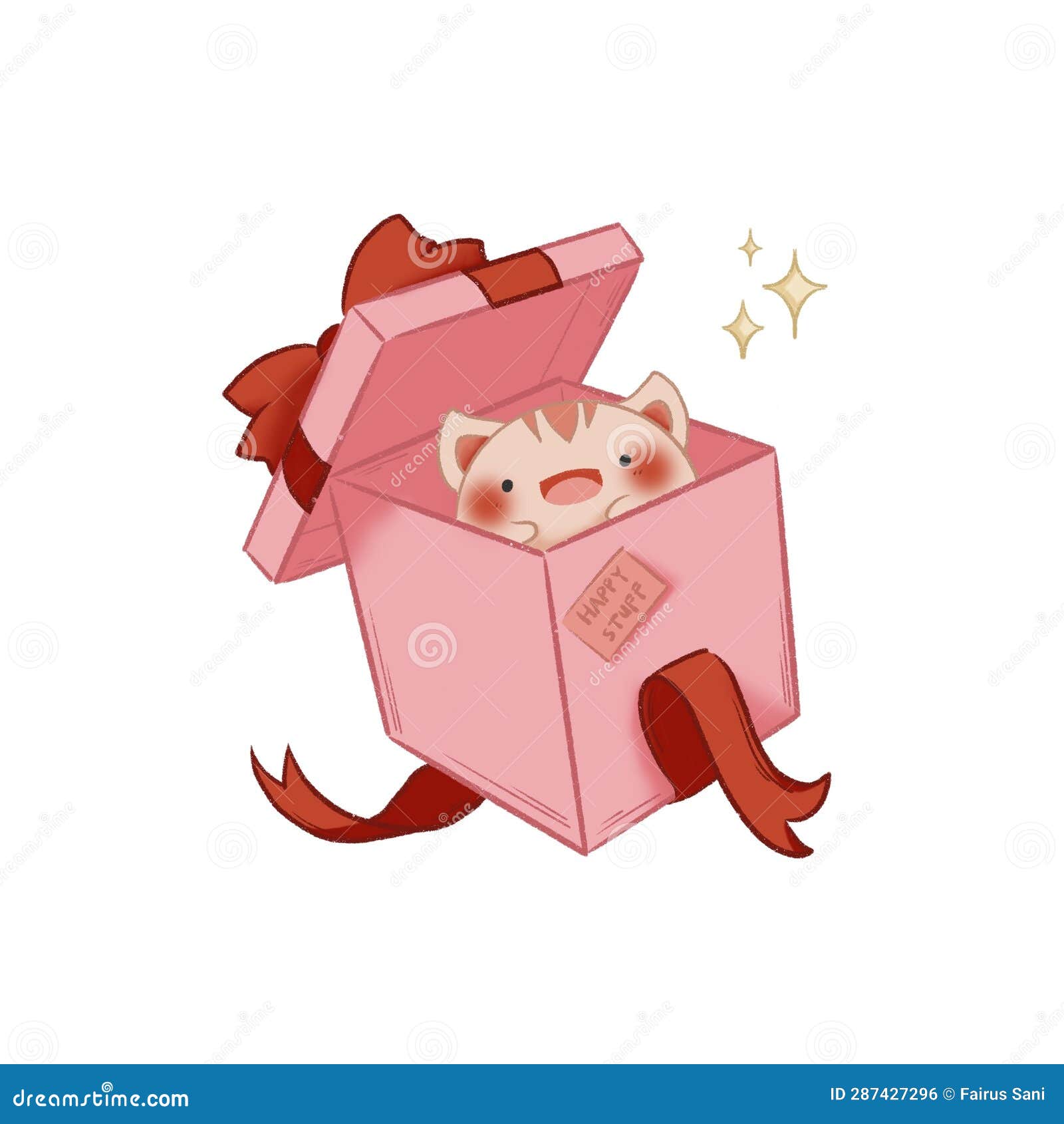 Cute Surprice box for you stock photo. Illustration of drawing - 287427296