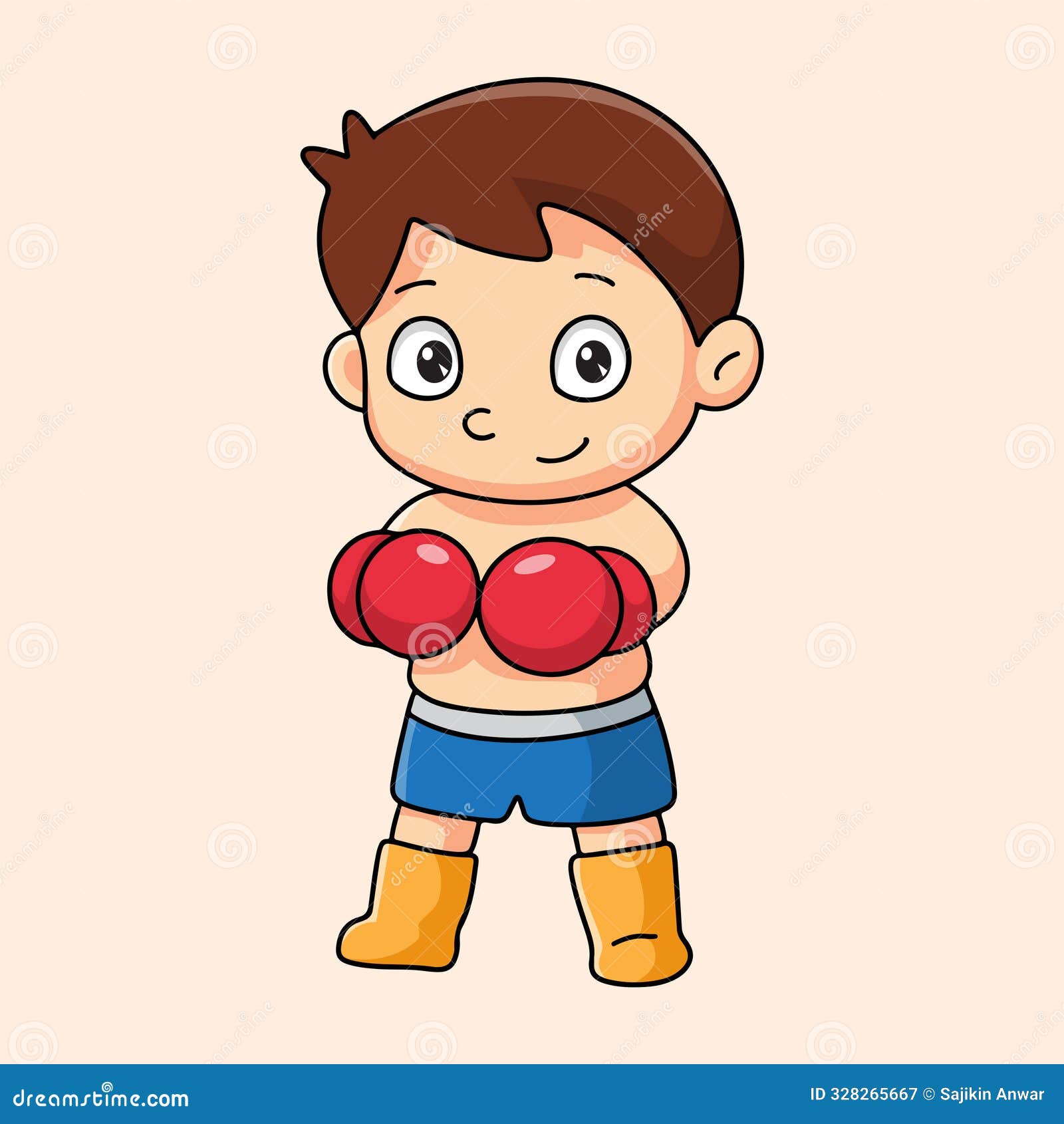 Cute Boxing Boy Cartoon Chibi Street Art Royalty-Free Stock Photography ...