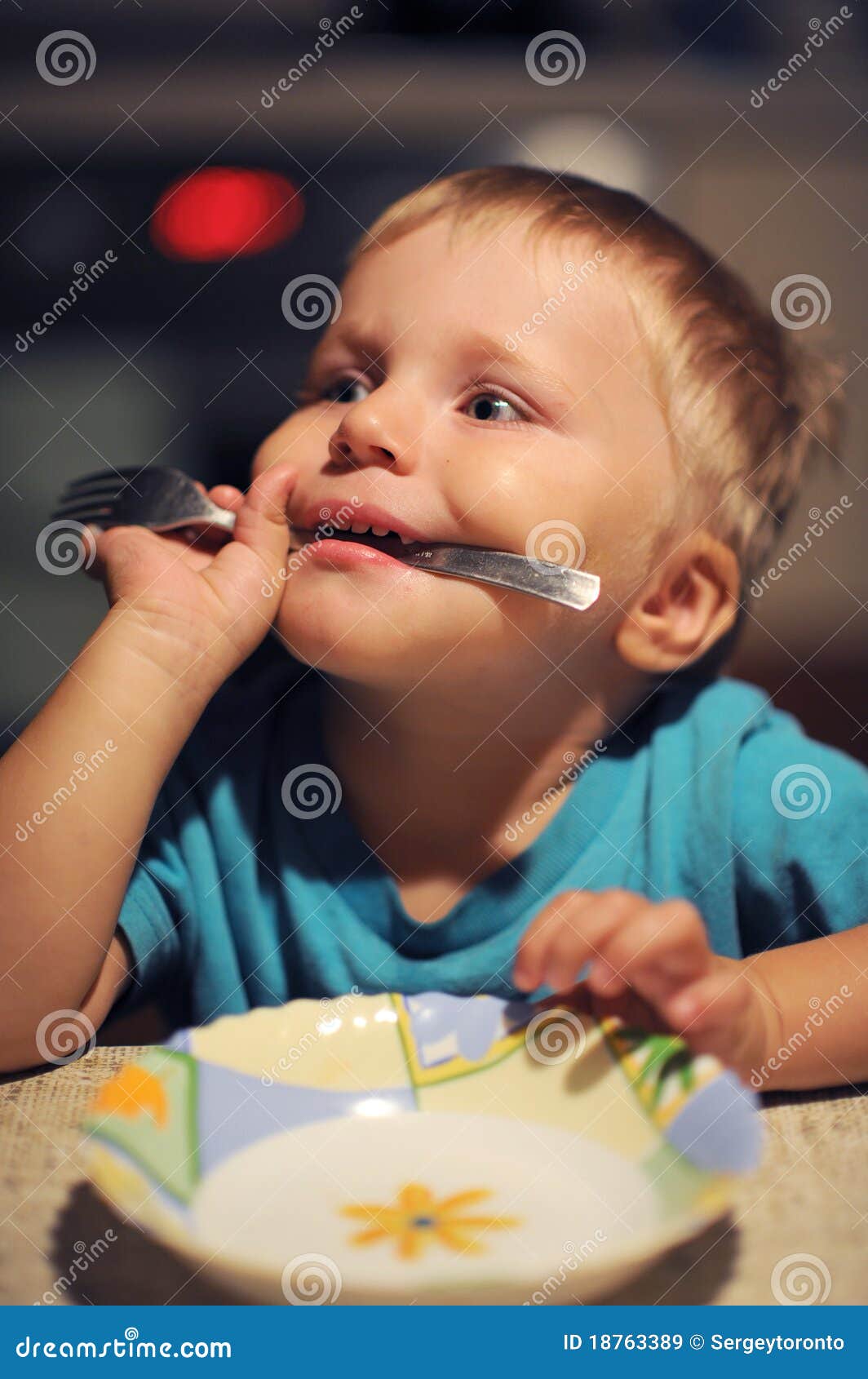 Cute boy stock image. Image of dinner, small, portrait - 18763389