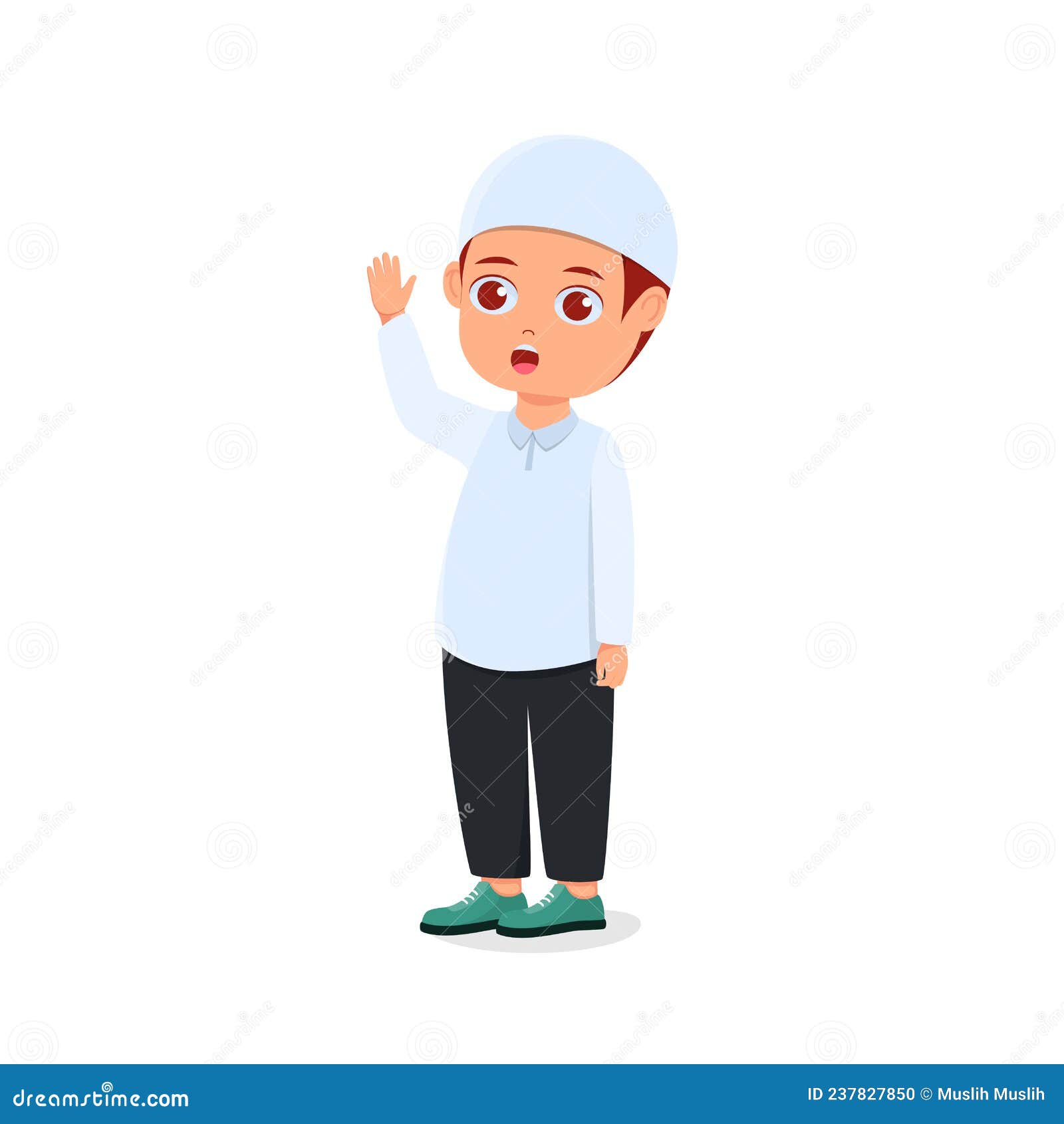 Cute boy calling stock vector. Illustration of childhood - 237827850