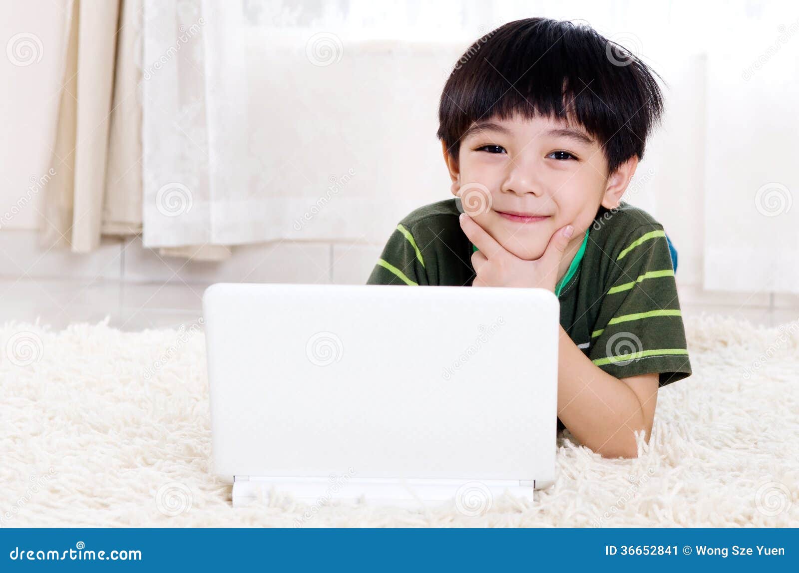Cute boy stock image. Image of laptop, kids, sharing - 36652841