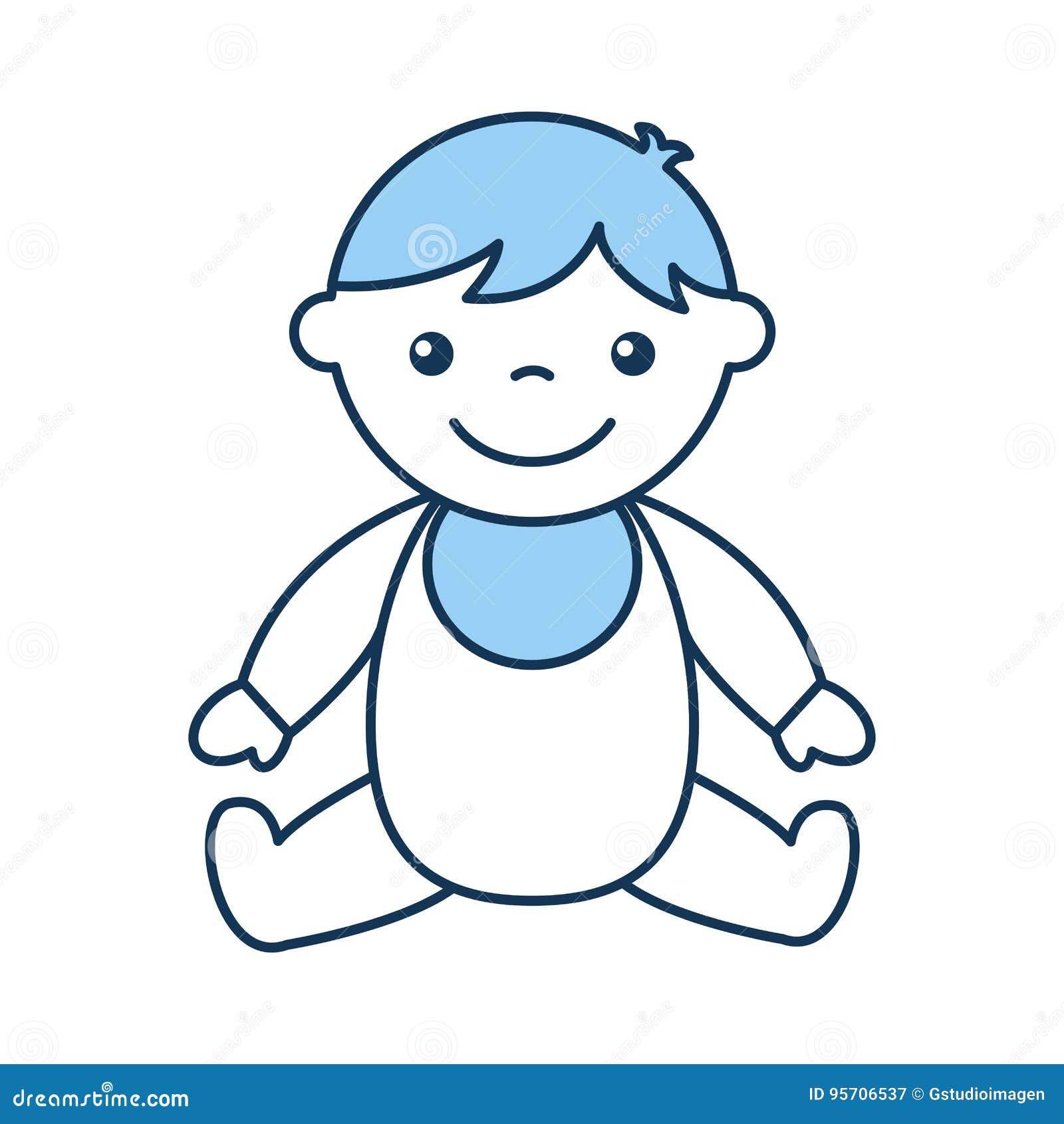 Cute Boy Baby Avatar Character Stock Vector - Illustration of sketch ...