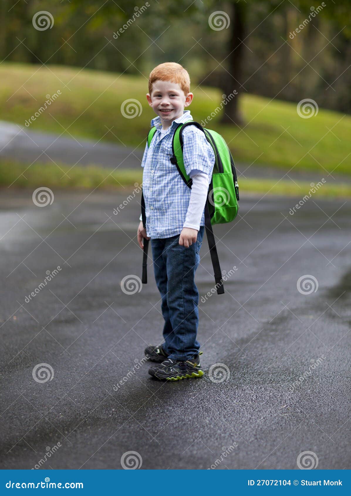 Cute boy with backpack stock photo. Image of cute, school - 27072104