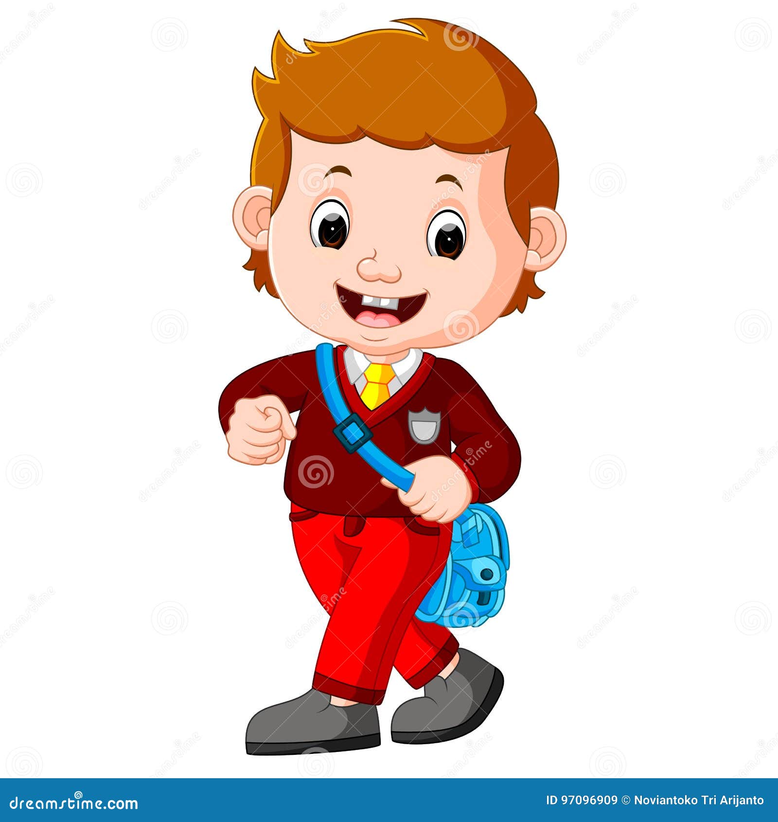Cute Boy with Backpack Cartoon Stock Vector - Illustration of cute ...
