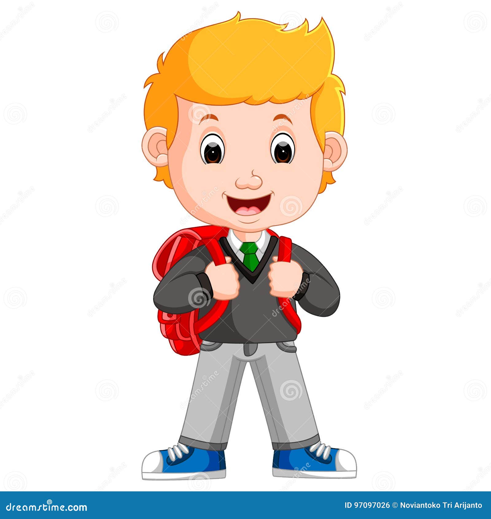 Cute Boy with Backpack Cartoon Stock Vector - Illustration of kids ...