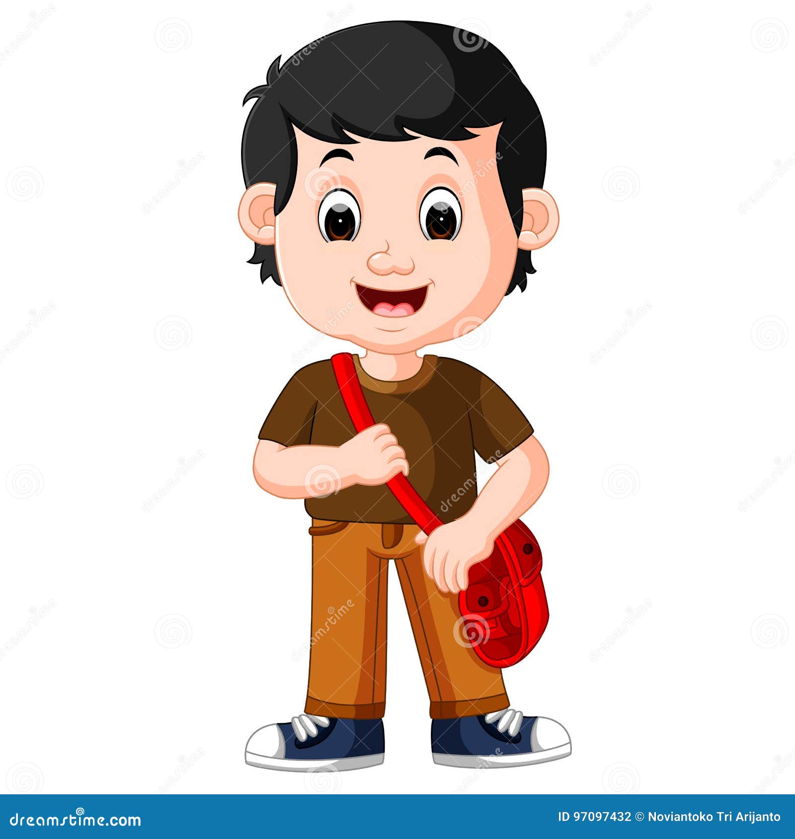Cute Boy with Backpack Cartoon Stock Vector - Illustration of education ...