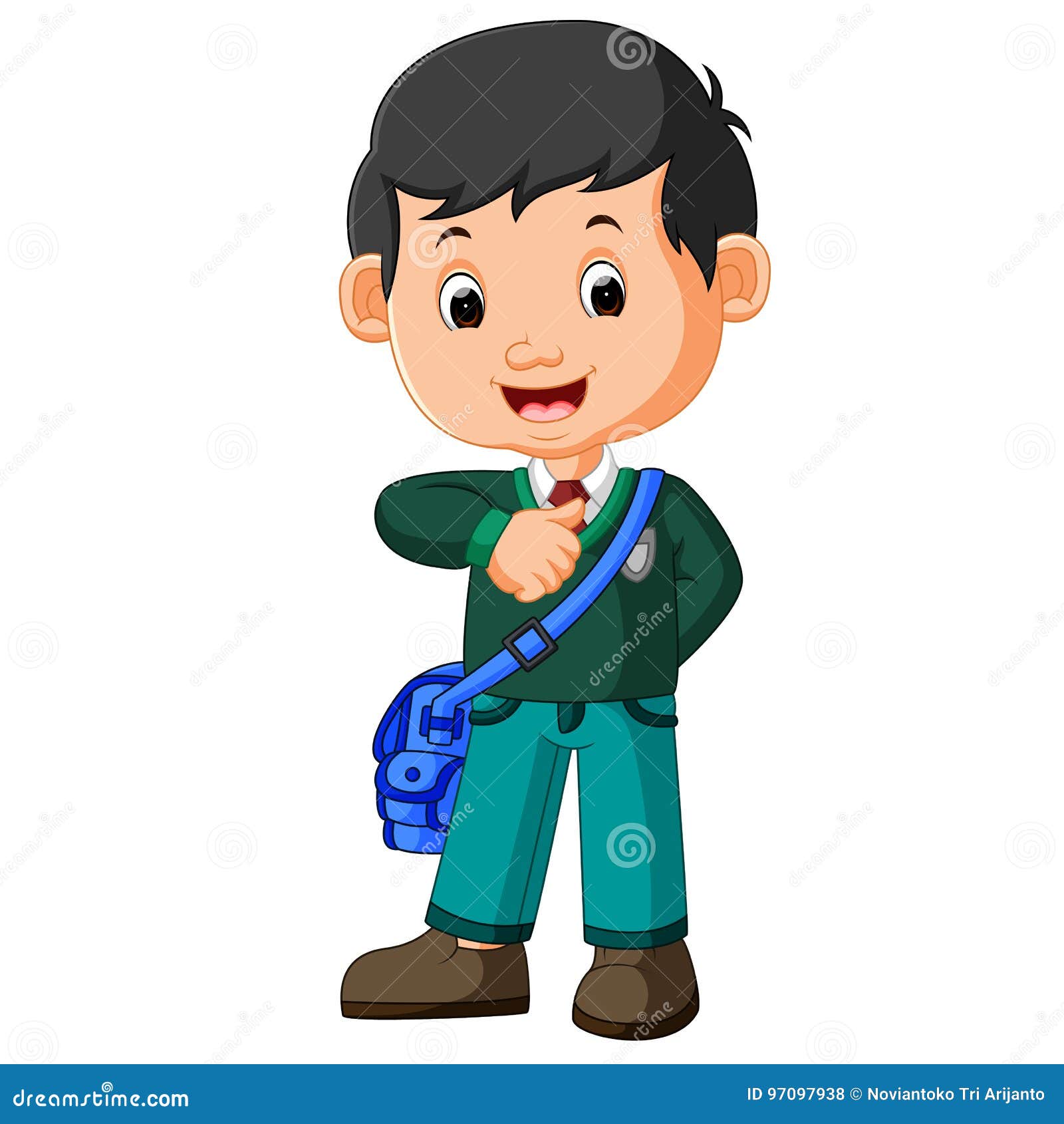 Cute Boy with Backpack Cartoon Stock Vector - Illustration of child ...