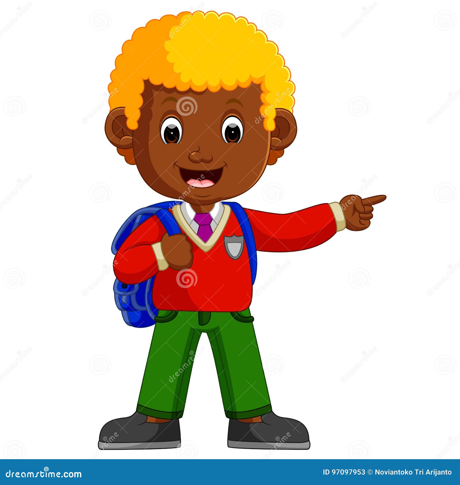 Cute Boy with Backpack Cartoon Stock Vector - Illustration of education ...