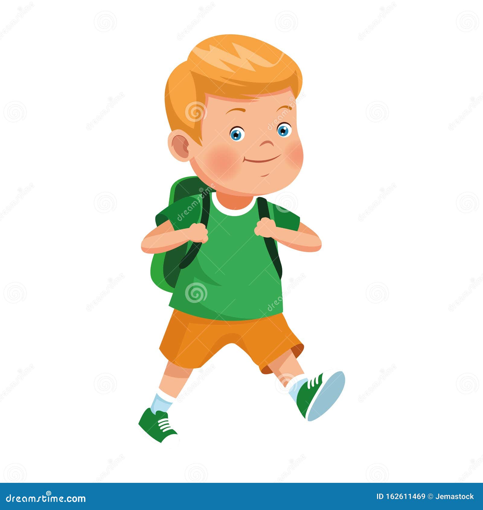 Cute Boy with Backpack Icon Stock Vector - Illustration of freedom ...