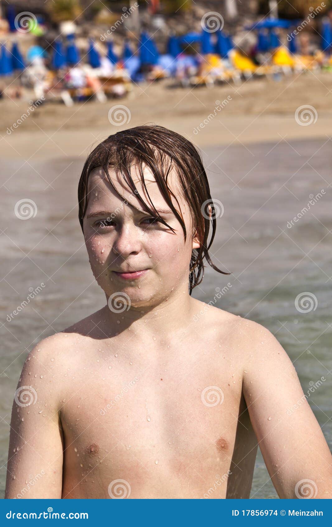 Cute boy at the beach stock photo. Image of face, recreation - 17856974