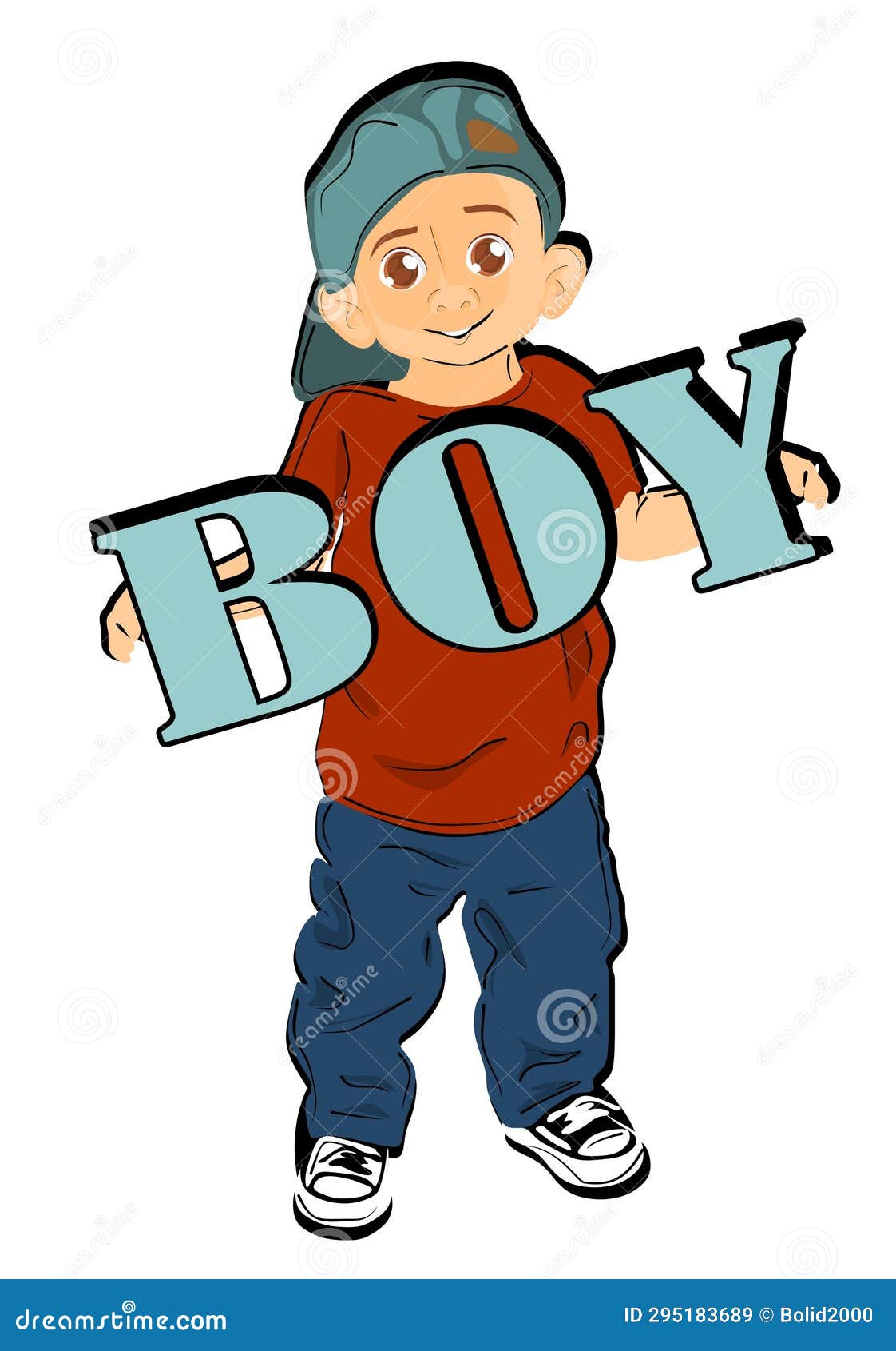 I am a boy stock illustration. Illustration of blue - 295183689