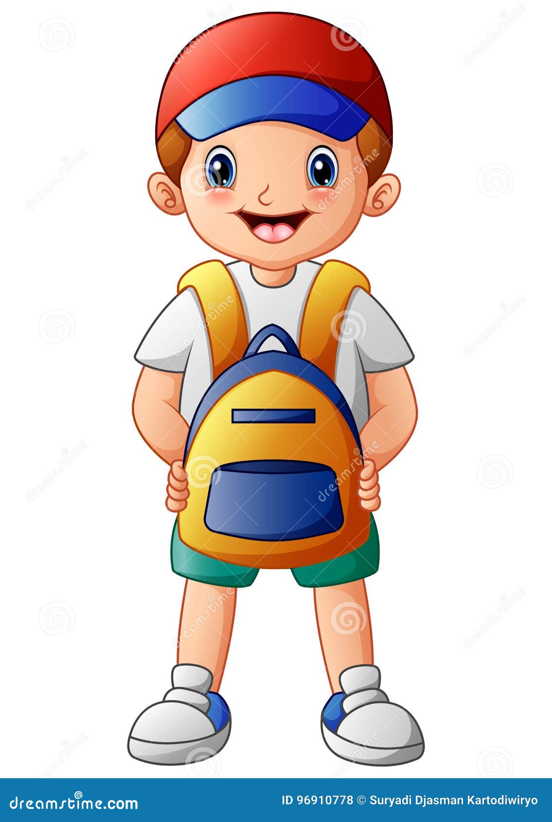 Cute Boy Cartoon with Backpack Stock Vector - Illustration of ...