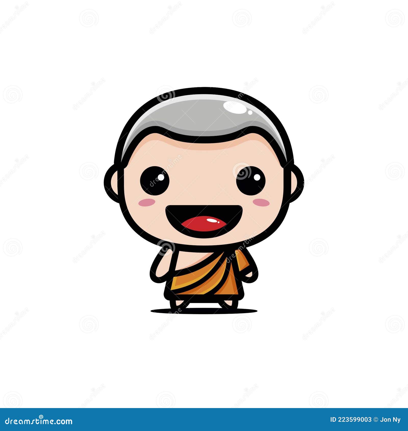 Cute Boy Cartoon Character As a Monk Stock Vector - Illustration of ...