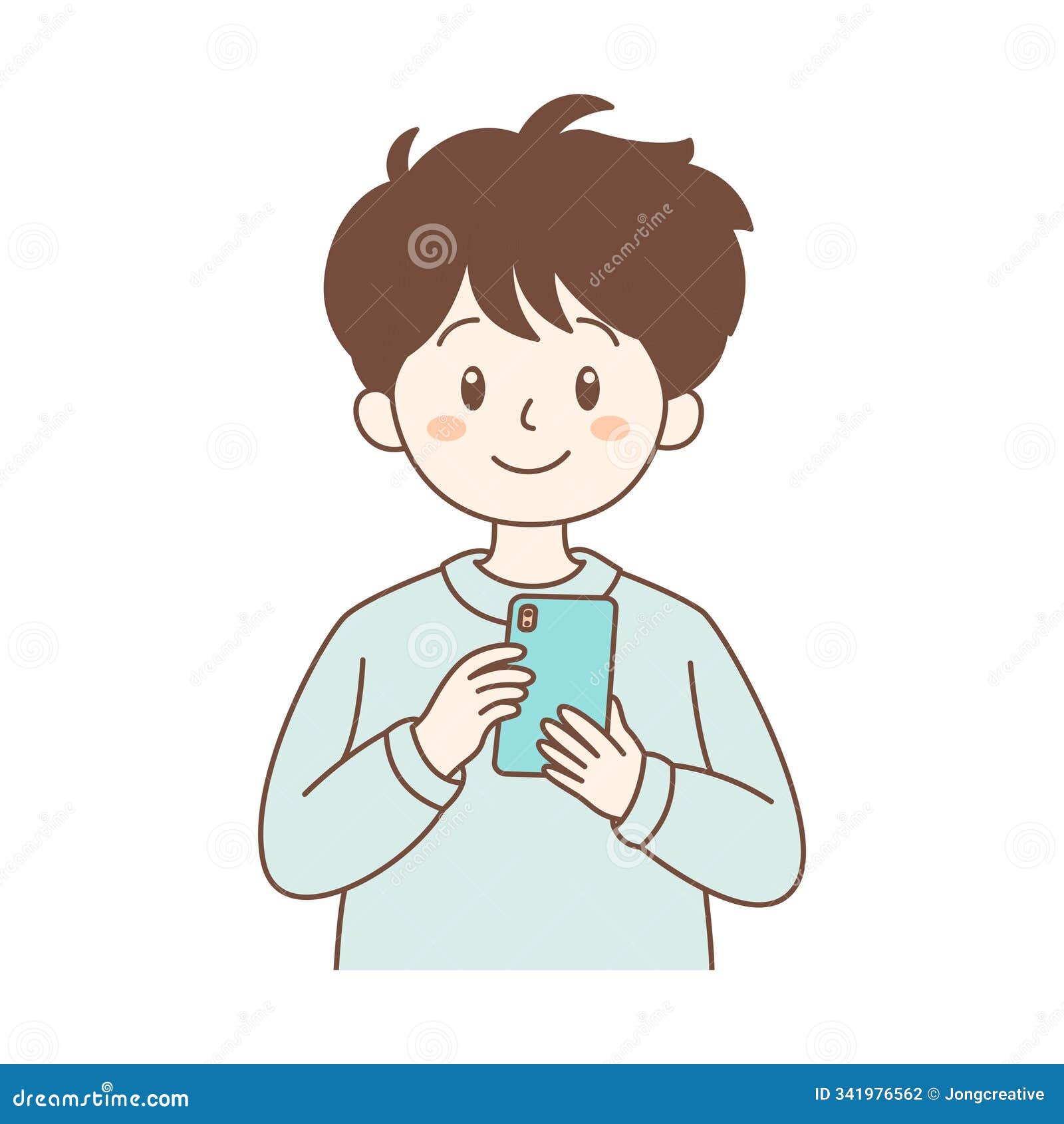 Boy Playing Gadget. Child With Tablet. Kid Gamer Cartoon Vector ...