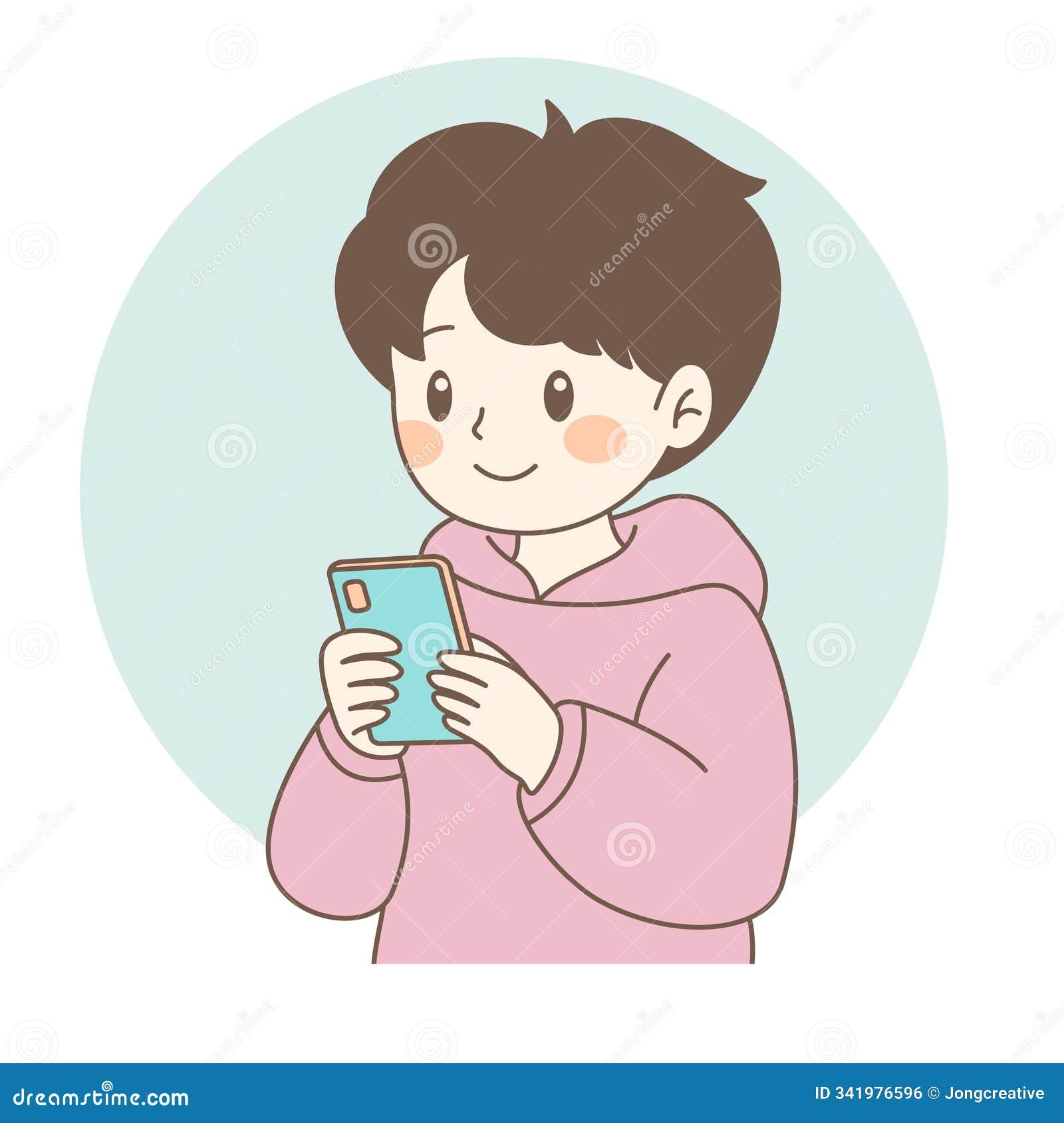 Boy Playing Gadget. Child With Tablet. Kid Gamer Cartoon Vector ...