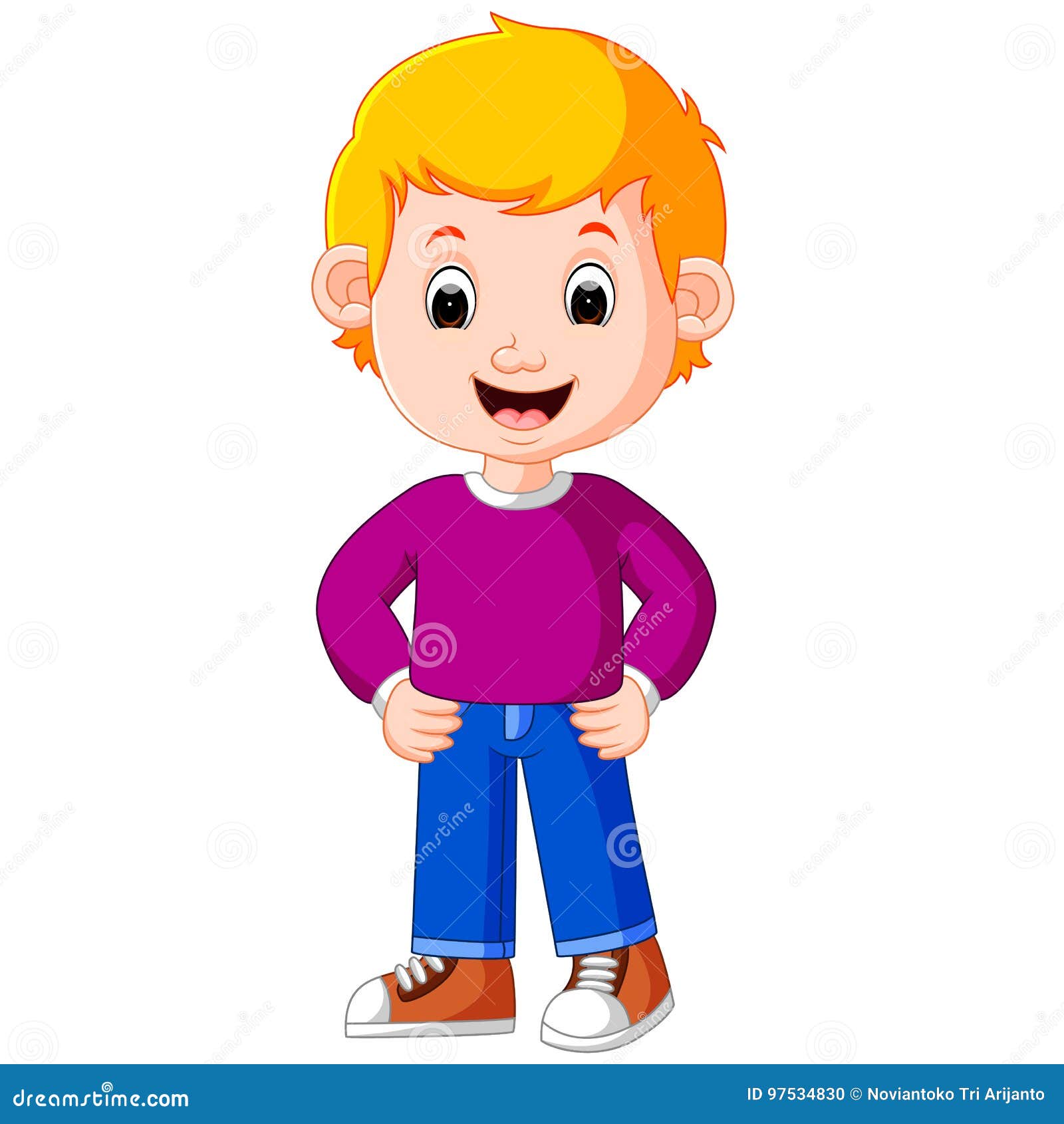Cute Boy Cartoon Good Posing Stock Vector - Illustration of male, sweet ...