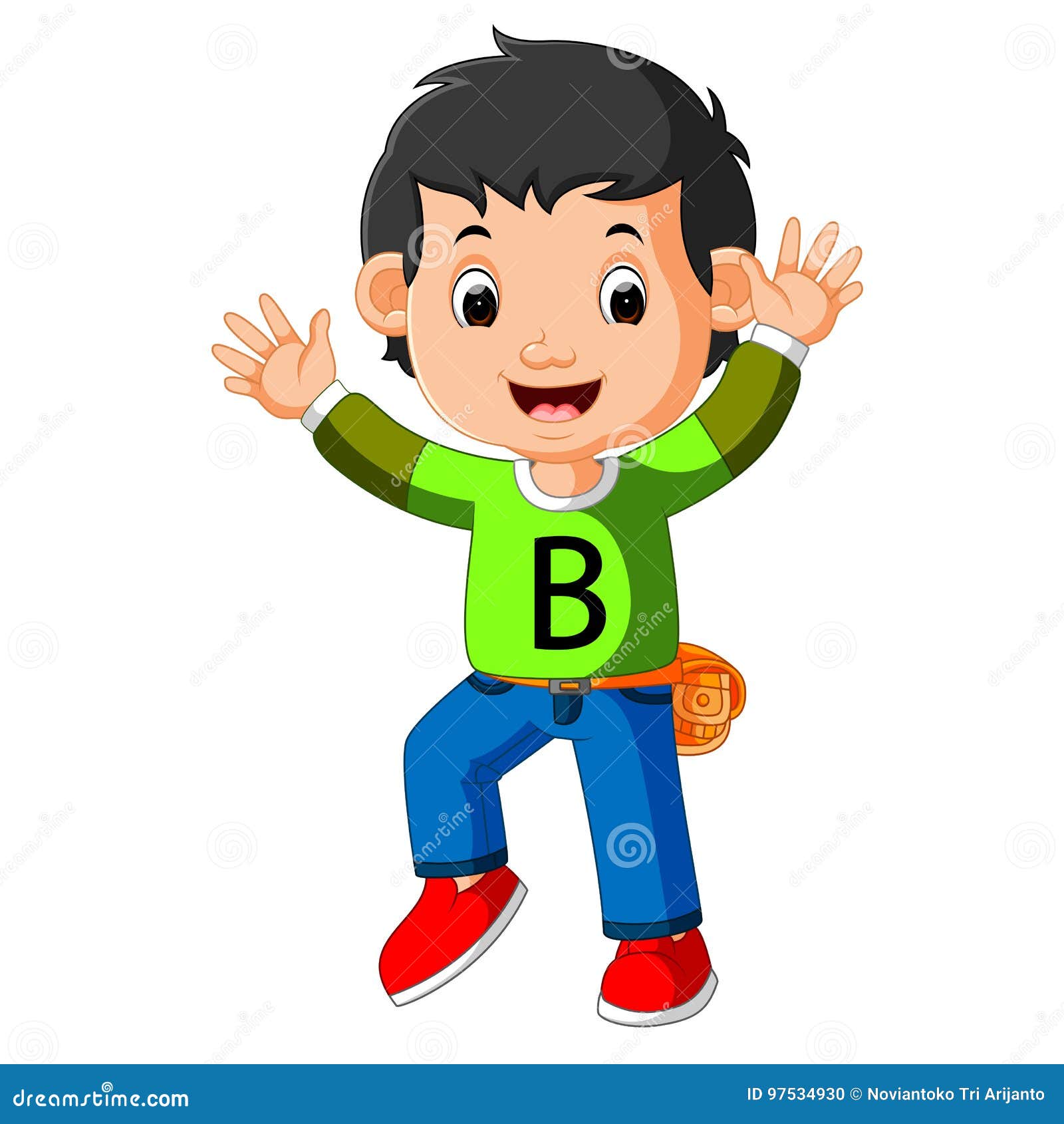 Cute Boy Cartoon Good Posing Stock Vector - Illustration of face ...