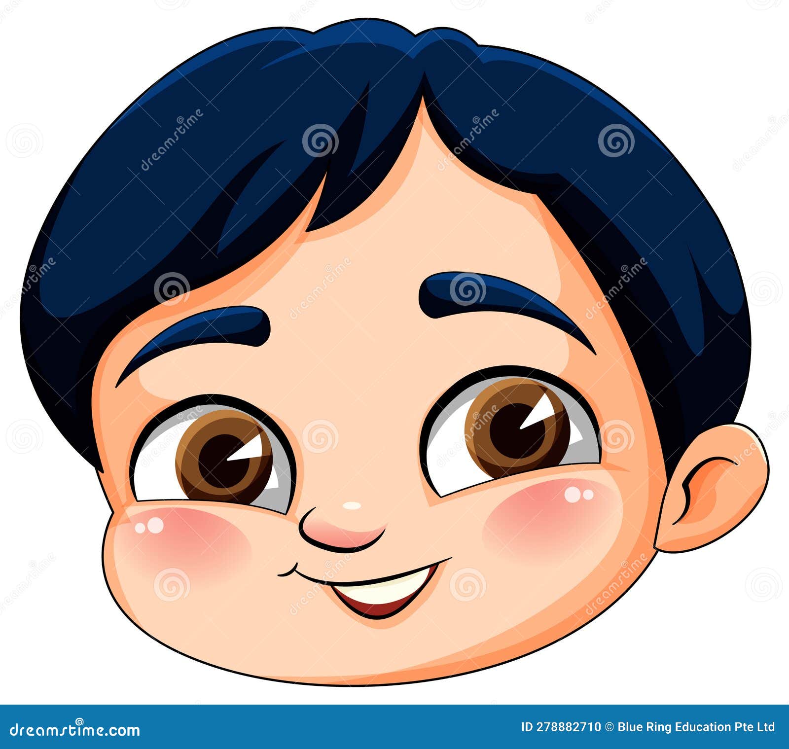 Cute boy cartoon head stock vector. Illustration of graphic - 278882710